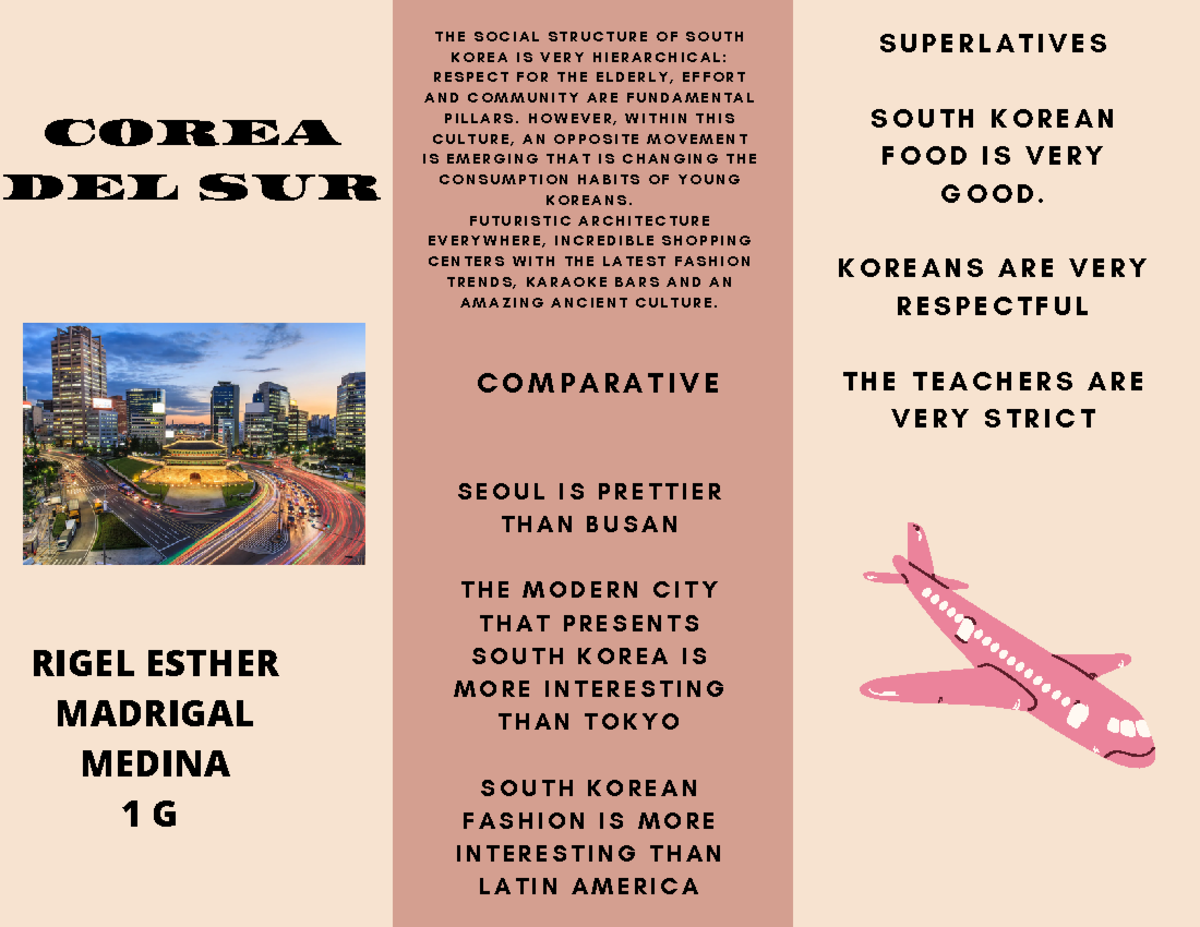 Azul Pastel y Rosa Masaje Tríptico Folleto - COREA DEL SUR RIGEL ESTHER ...