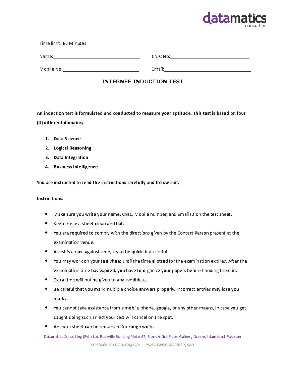 Induction Test 2 Updated 20220921 - Time limit: 60 Minutes Name