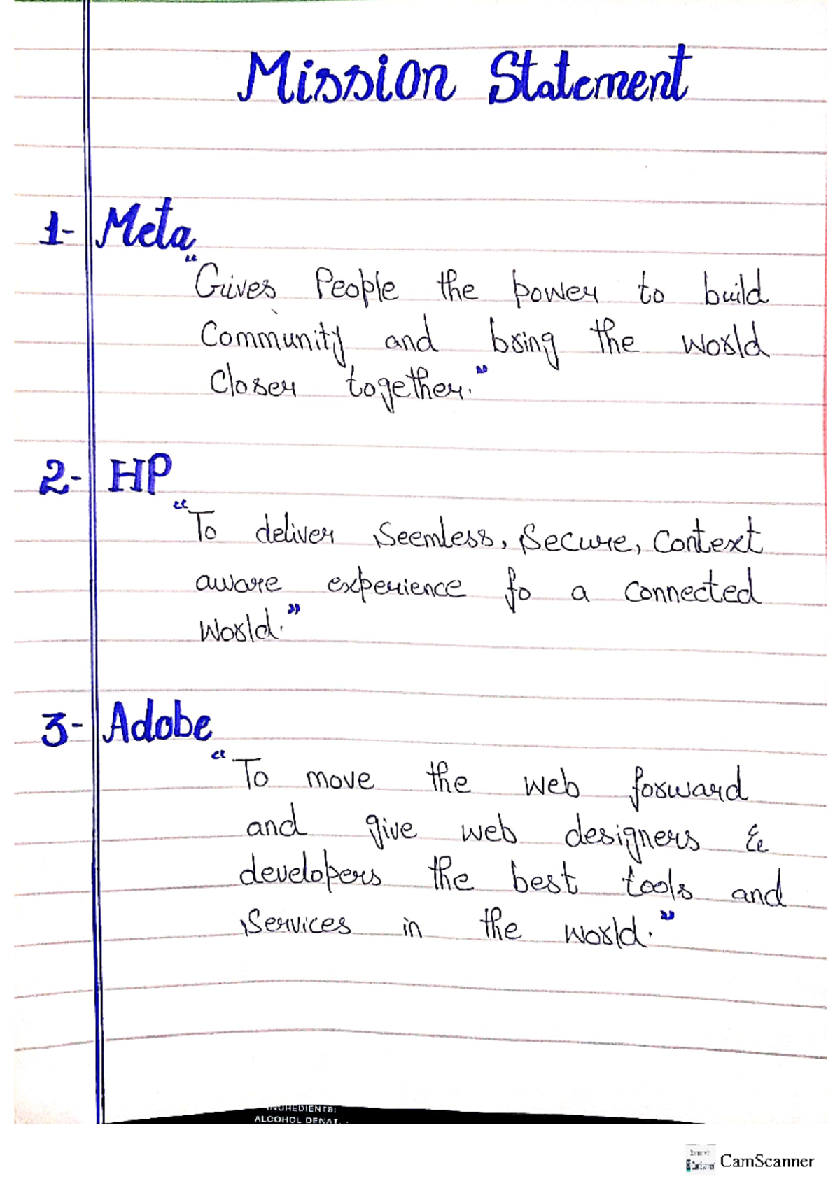 Mission Statements of Top 5 Companies - Mission Statement Meta People ...