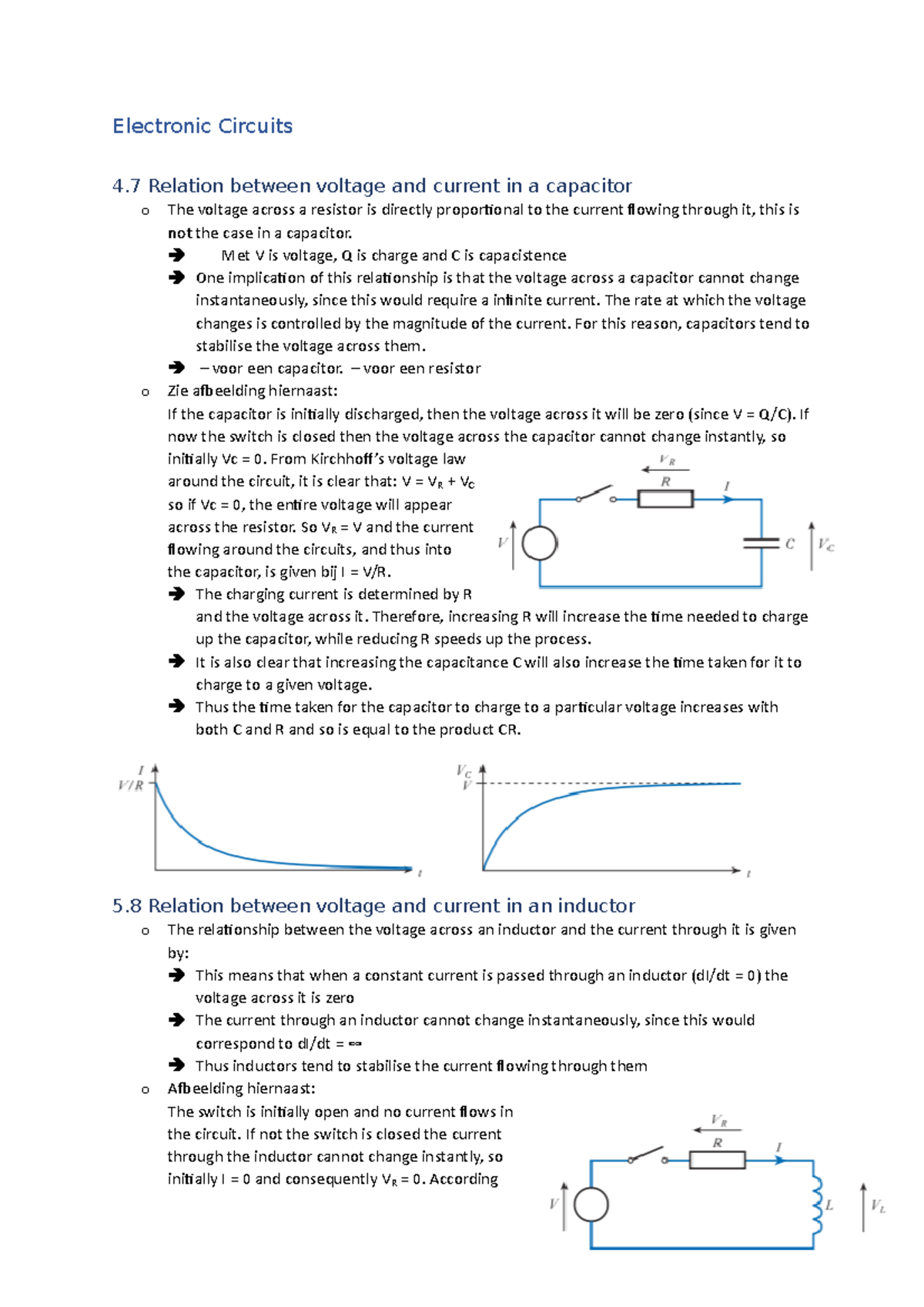 Electronic Circuits Summary - Electronic Circuits 4 Relation between ...
