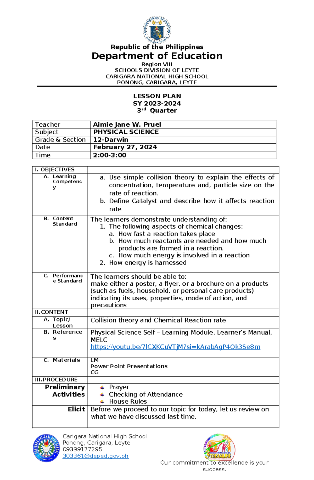 Lesson 6- Collision Theory (SEMI- Detailed) - Republic of the ...