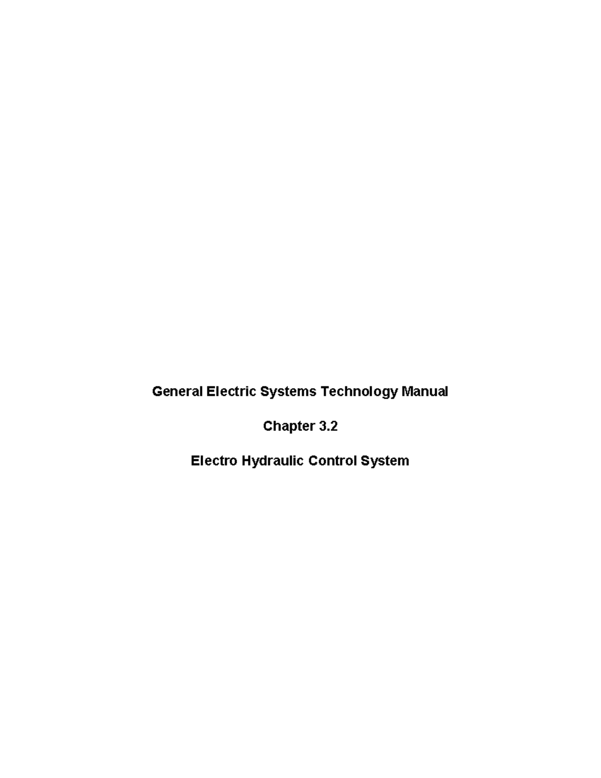 Electro hydraullic - Basic Hydraulic And Components - General Electric ...