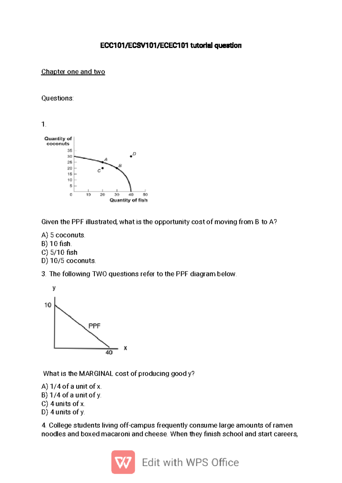 Chapter 2 And 3 Tutorial Questions Ecc101 Ecsv101 Ecec101 Tutorial Question Chapter One And