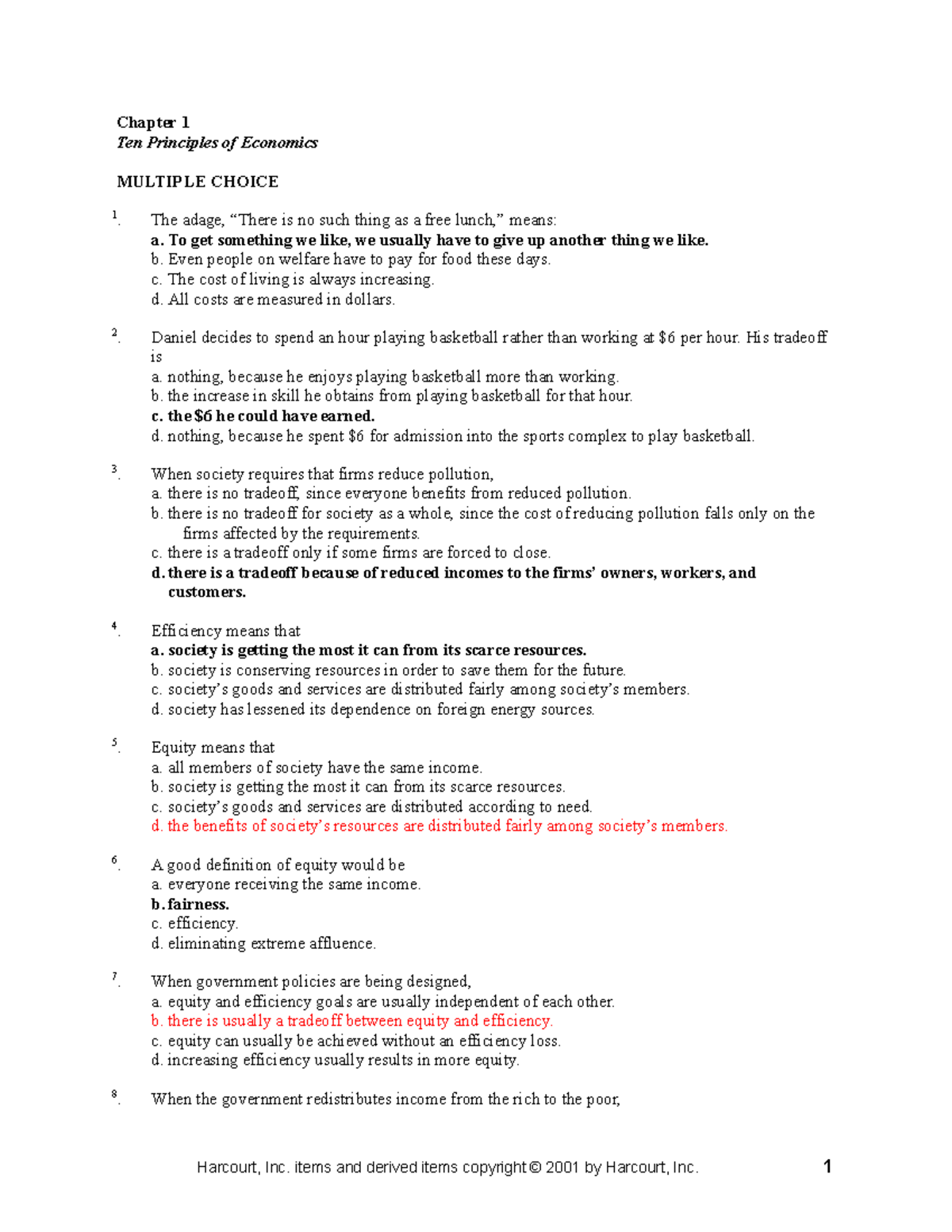 Chap01 - MID - Chapter 1 Ten Principles of Economics MULTIPLE CHOICE ...