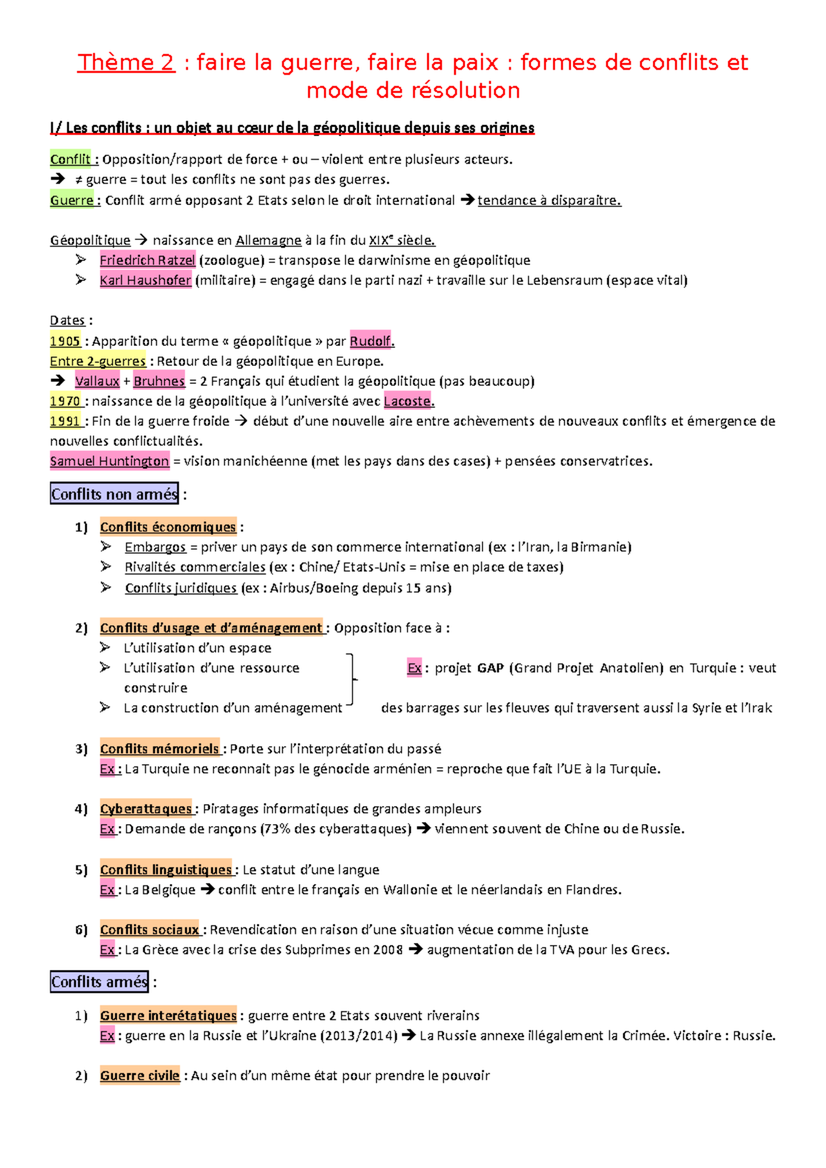 Chap 1 - cours - Thème 2 : faire la guerre, faire la paix : formes de ...