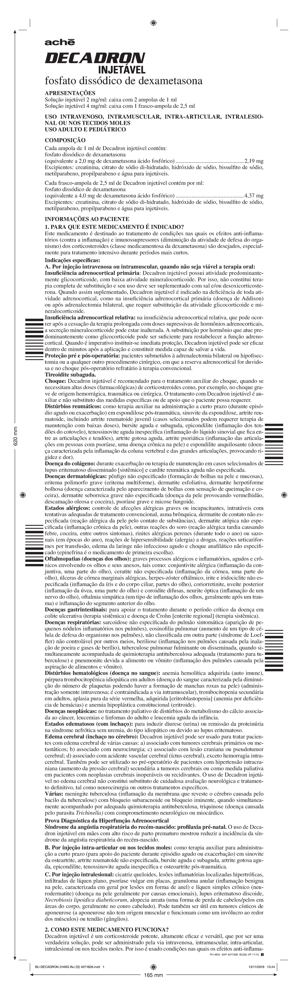 Bula paciente decadron inj - 165 mm 620 mm fosfato dissódico de ...