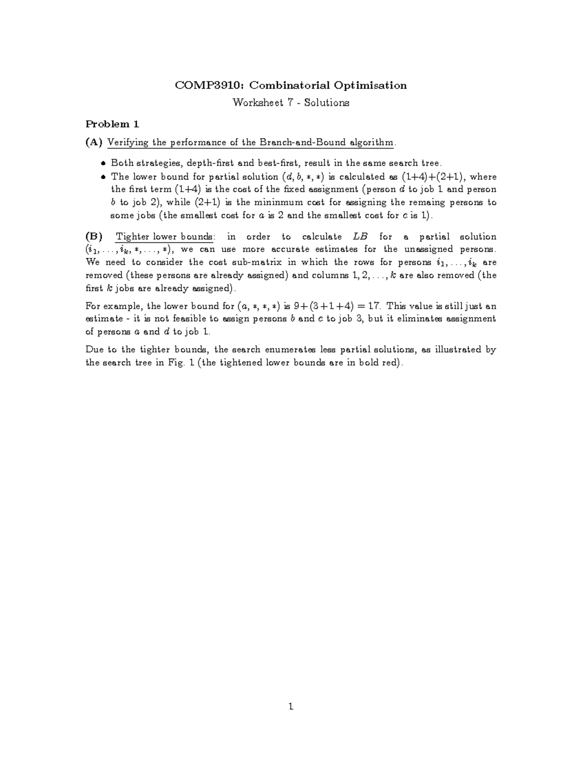 Solutions 7 - Lecturer: Natasha Shakhlevich - COMP3910: Combinatorial ...