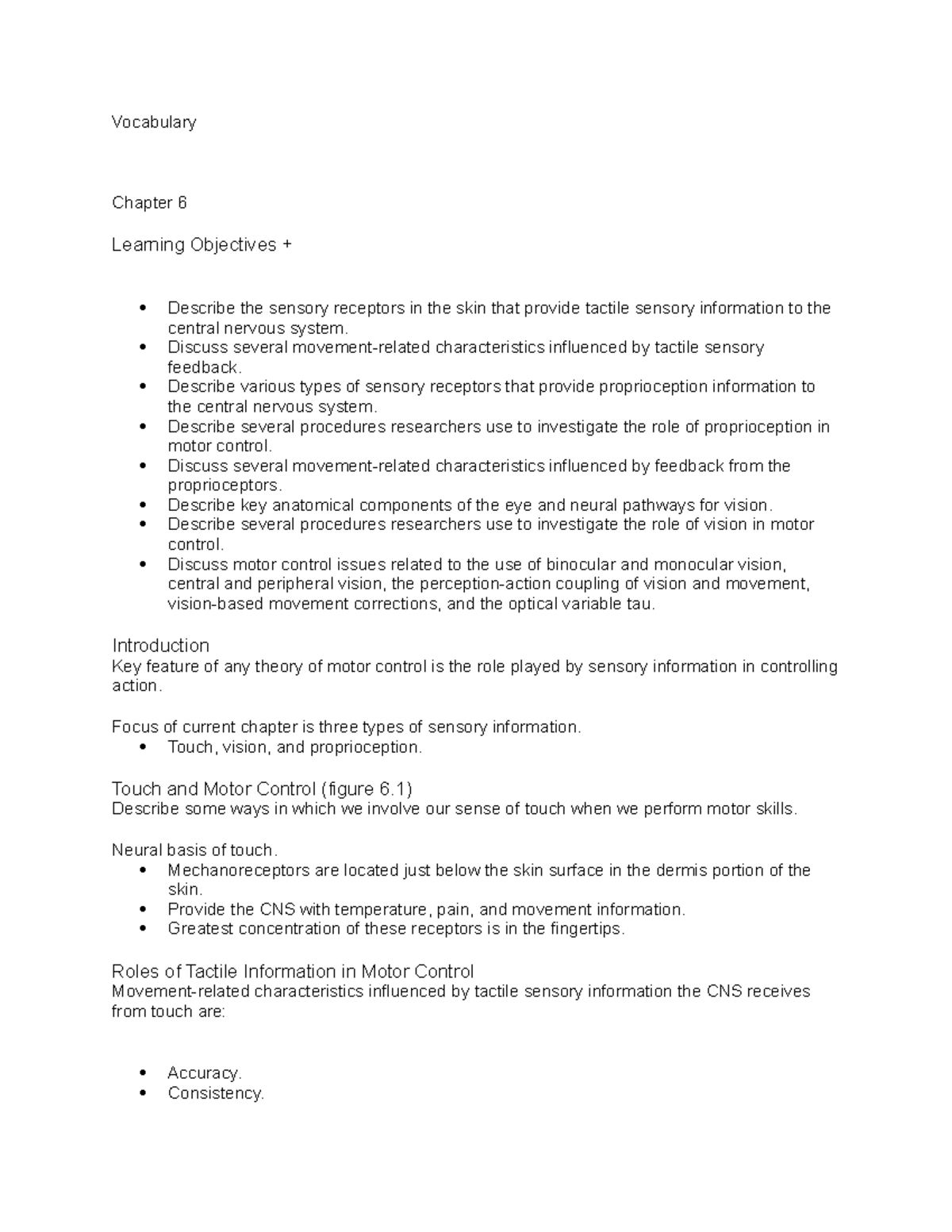 Vocabulary chapter 6 - Vocabulary Chapter 6 Learning Objectives ...