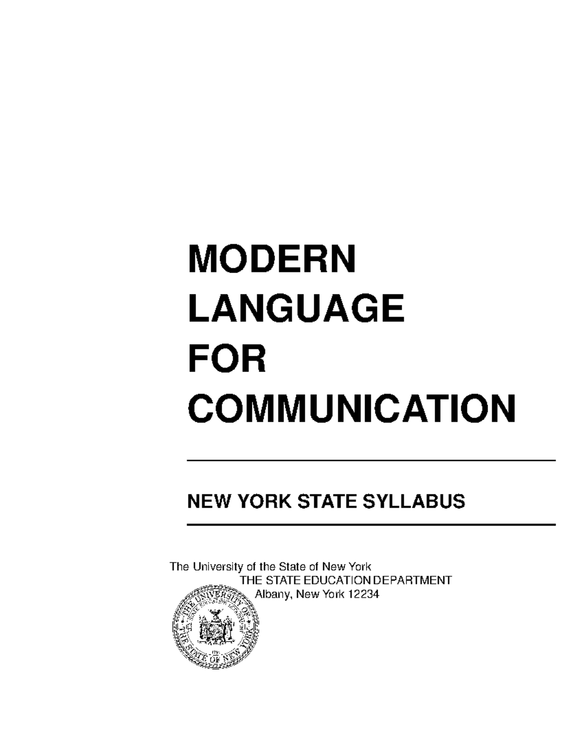 LOTE SYL - LOTE SYL - MODERN LANGUAGE FOR COMMUNICATION NEW YORK STATE ...