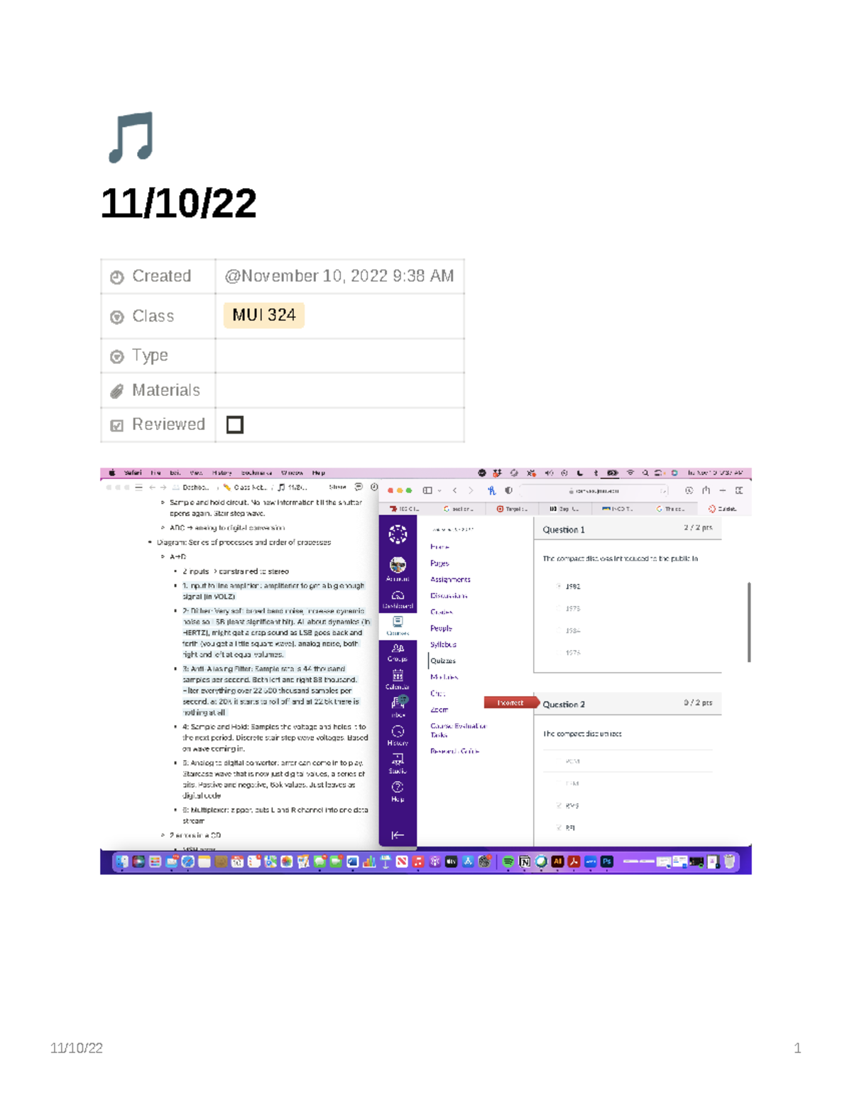 MUI MIDI and digital audio Notes - ¥ 11/10/ Created Class MUI 324 Type ...