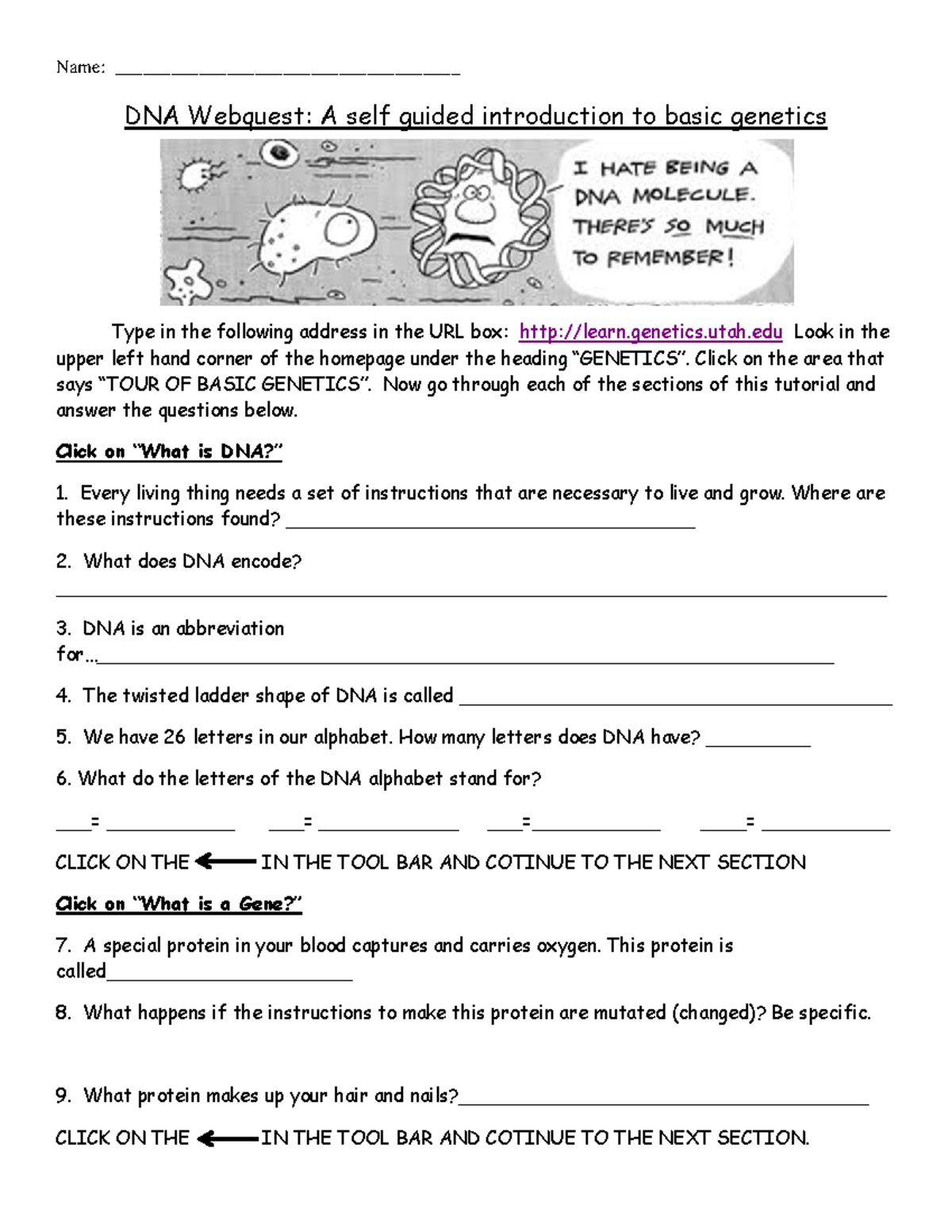 DNA WEbquest - Dna notes - Name ...