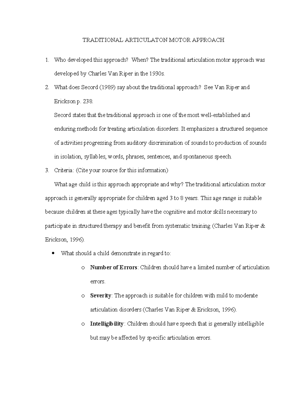 Worksheet - Traditional student - TRADITIONAL ARTICULATON MOTOR ...