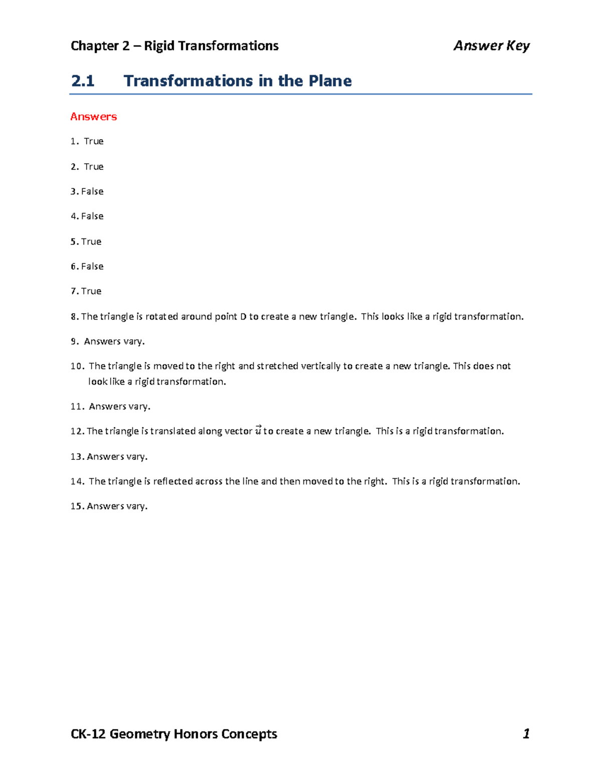 Answer Key CK-12 Chapter 02 Geometry Honors Concepts (revised) - 2 ...