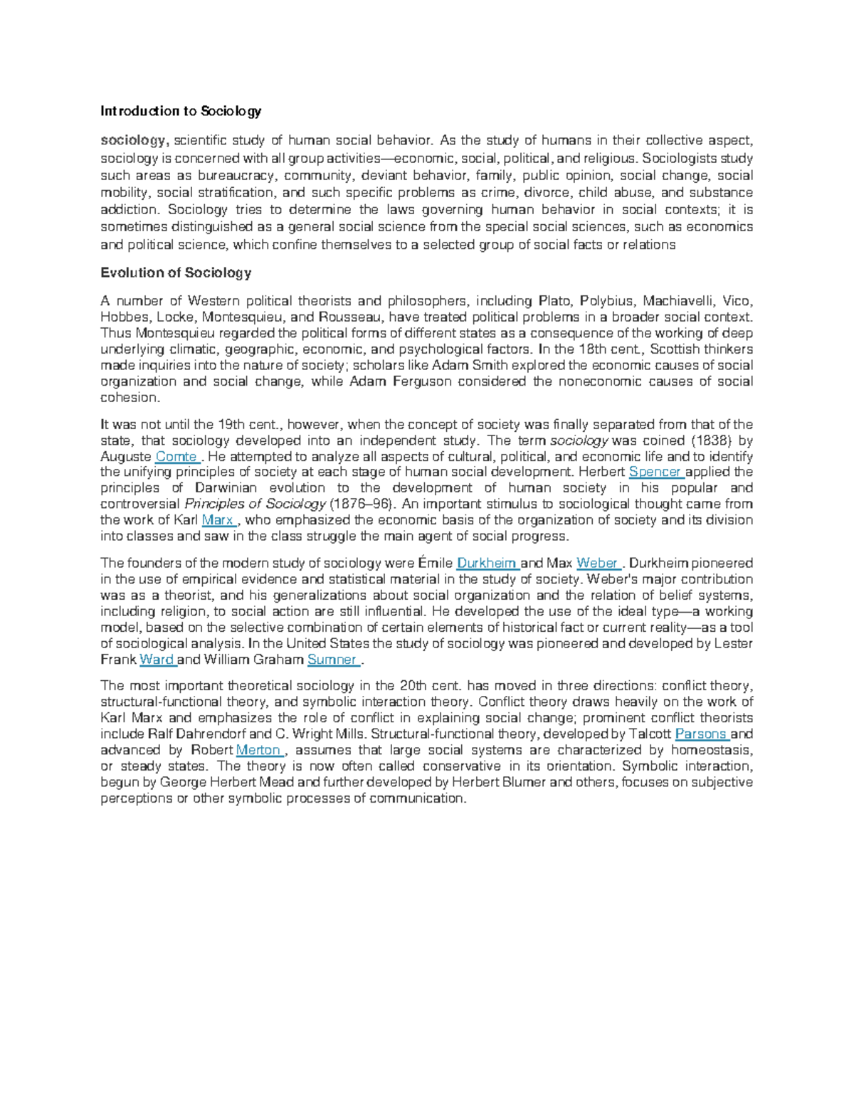 Unit-1 - Notes - Introduction to Sociology sociology, scientific study ...