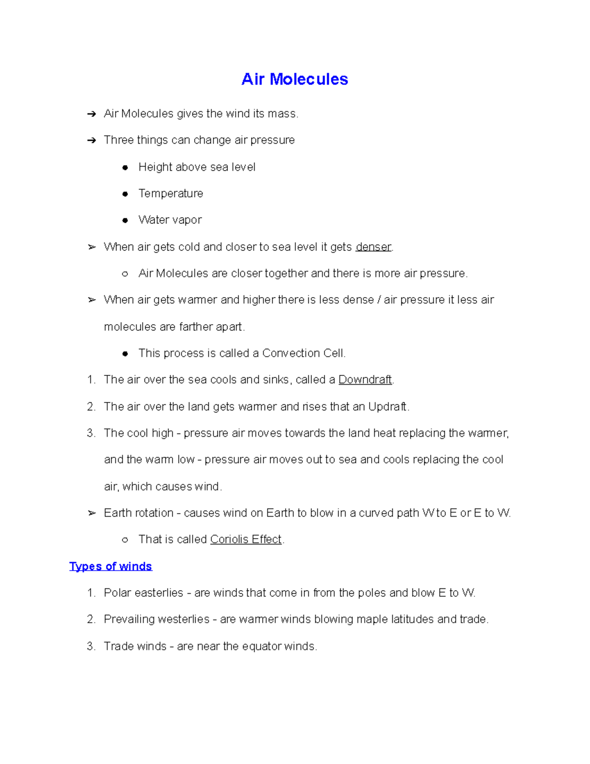 Air Molecules - Lecture notes Chapter 5 - Air Molecules Air Molecules ...