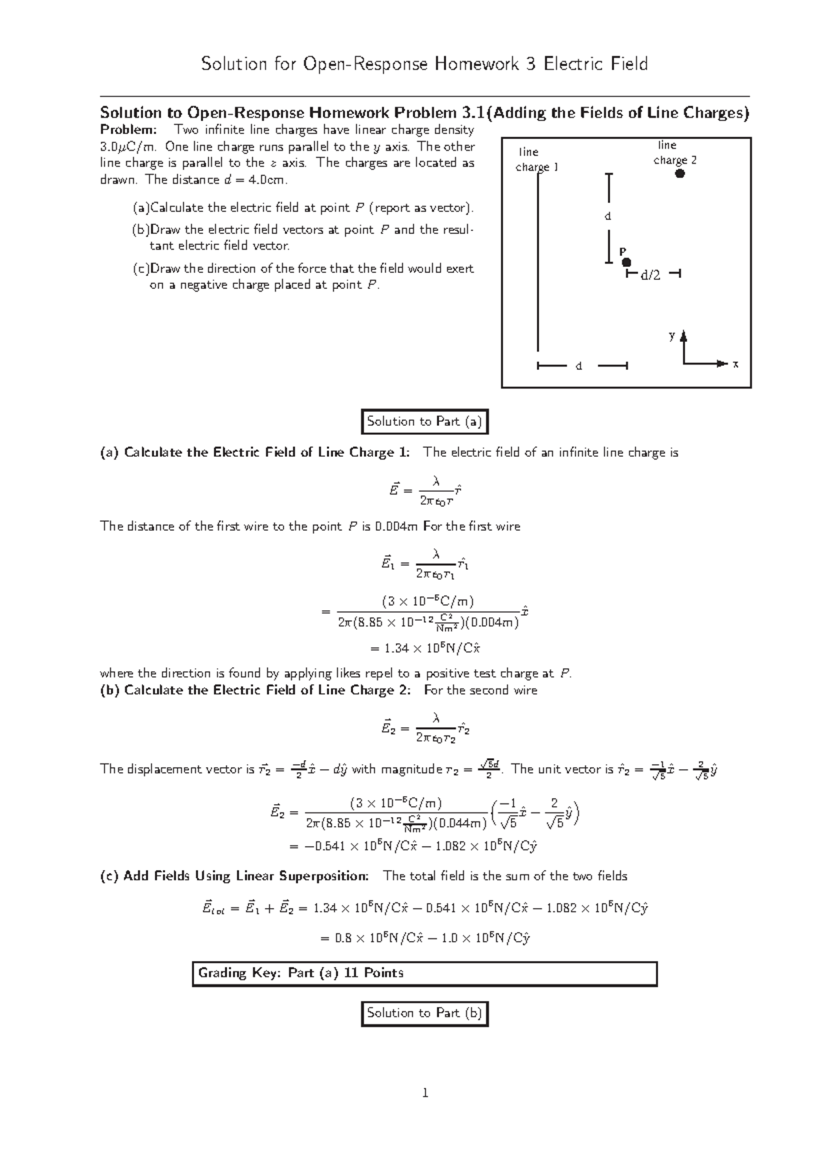 Homework-3-sln - Homework-3- Solution for Homework 3 Electric Field ...