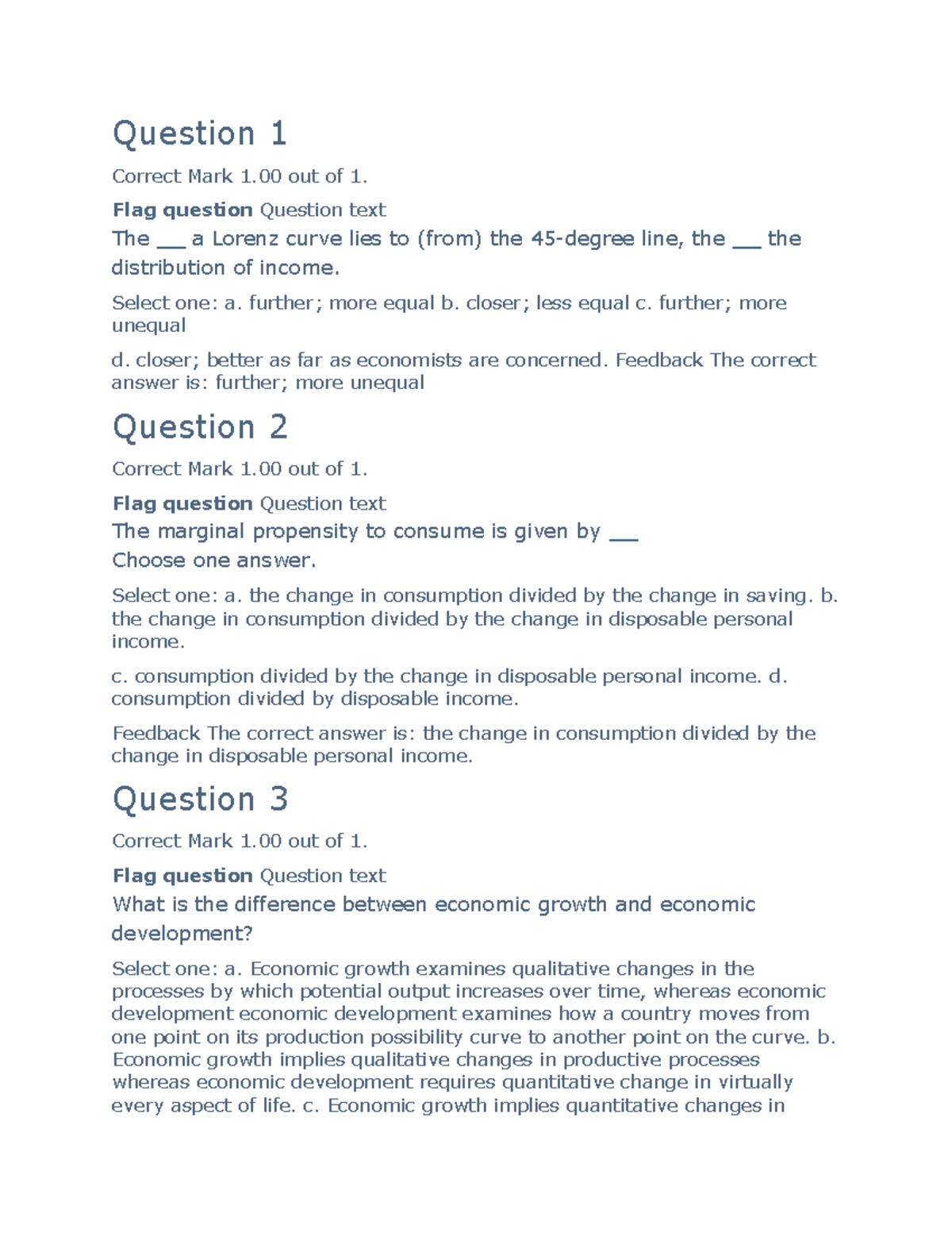 Review Quiz unit 9 - Question 1 Correct Mark 1 out of 1. Flag question Question text The __ a ...