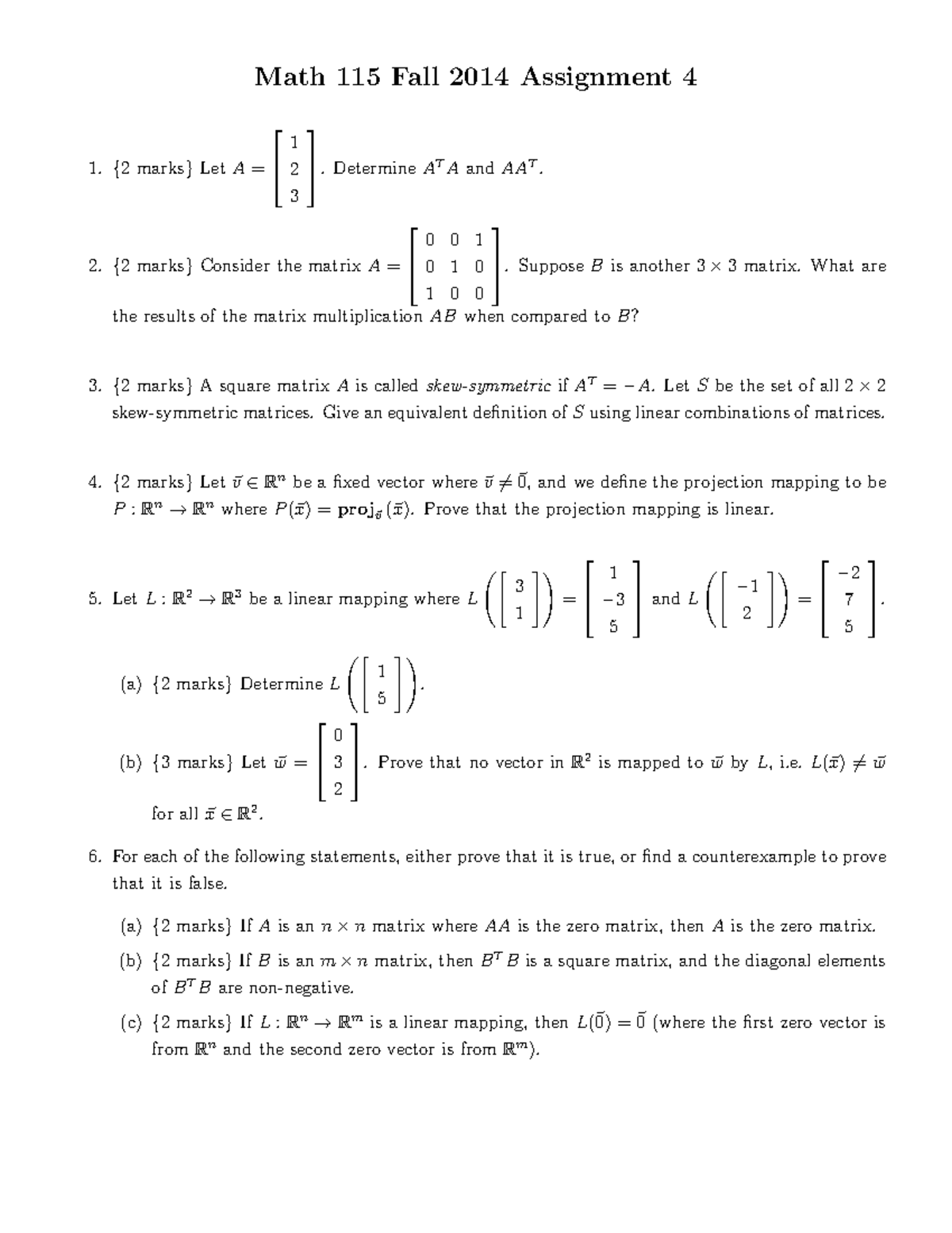Seminar Assignment 4 Elementary Calculus 2 - Math 115 Fall 2014 ...