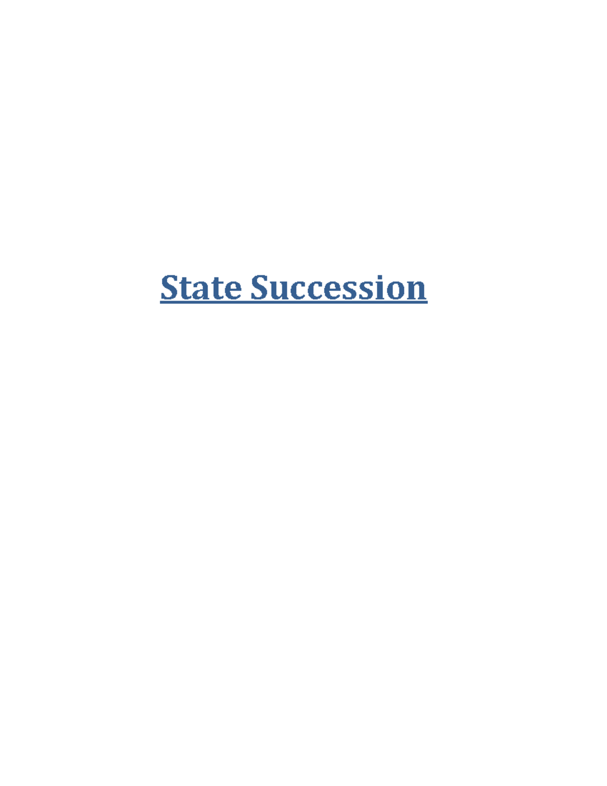 State Succession - Introduction 2. Definition of state succession 3 ...