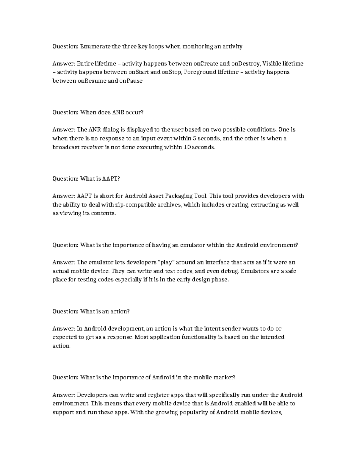 Preinjury hdl six-fingered - Question: Enumerate the three key loops when monitoring an activity ...