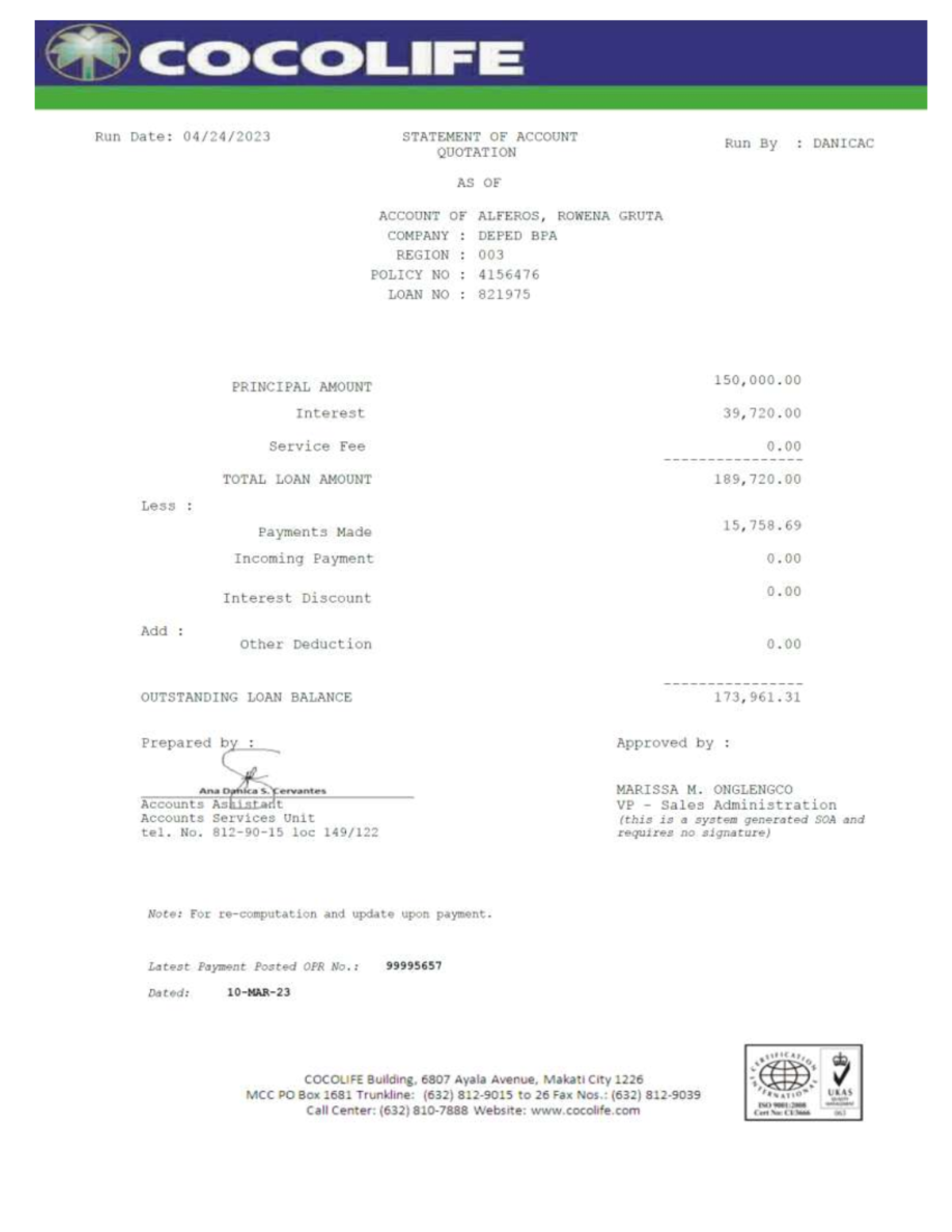 Cocolife - Education - Studocu