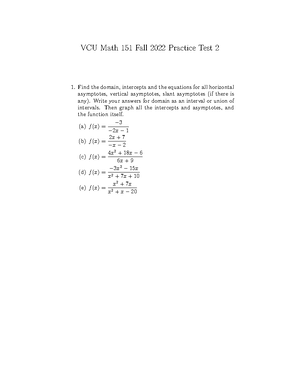 Math151 Fall2022 Practice Test 3 - VCU Math 151 Fall 2022 Practice Test ...