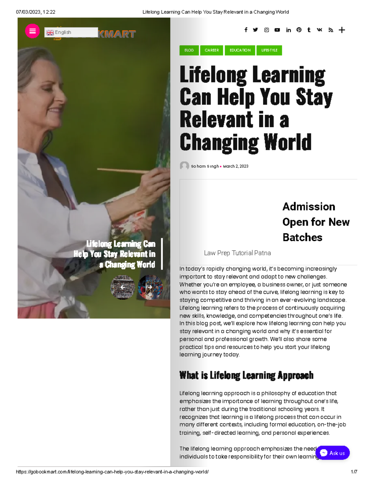 Lifelong Learning Can Help You Stay Relevant in a Changing World ...