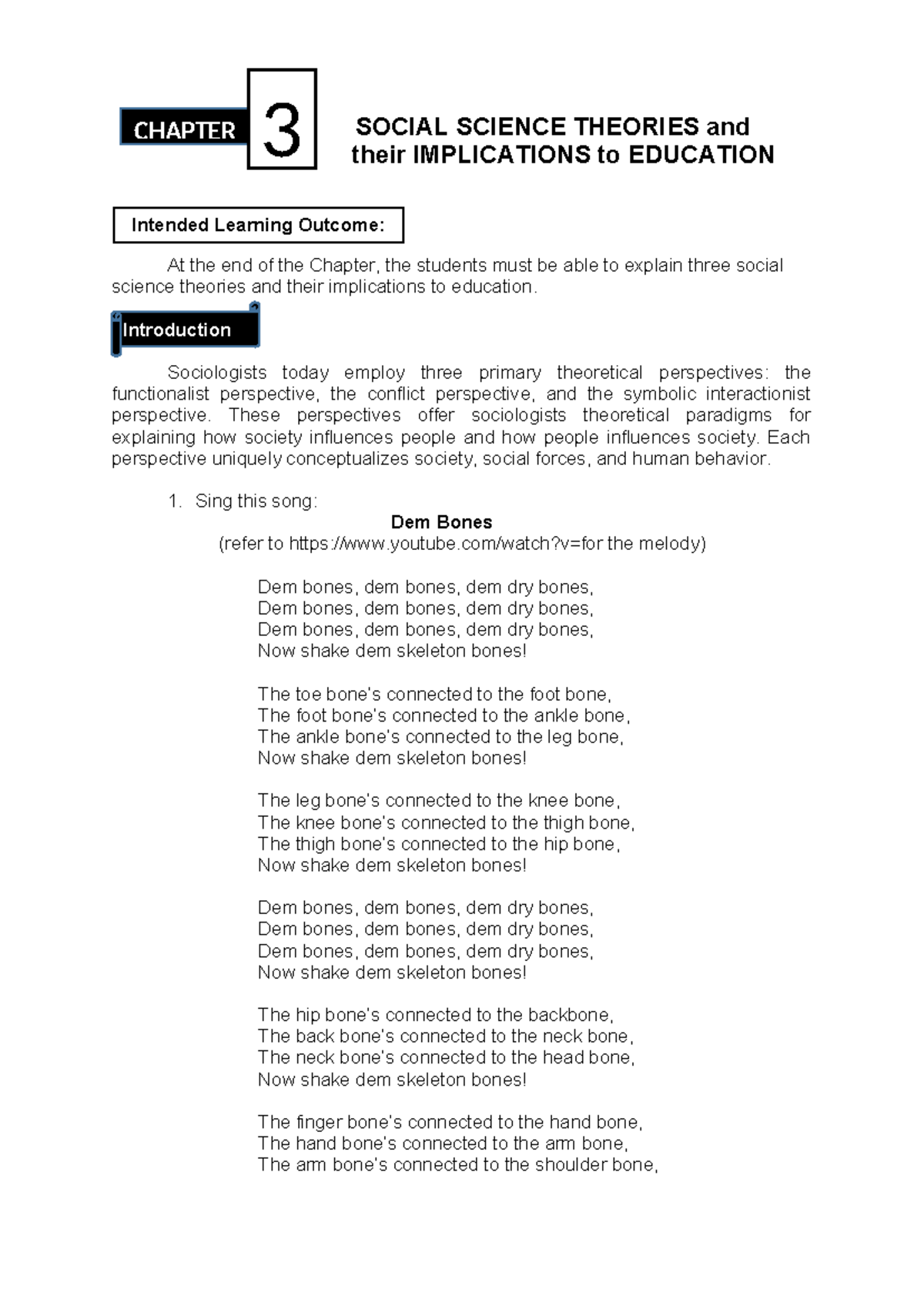 Chapter 3 Social Science Theories and their Implications - SOCIAL ...