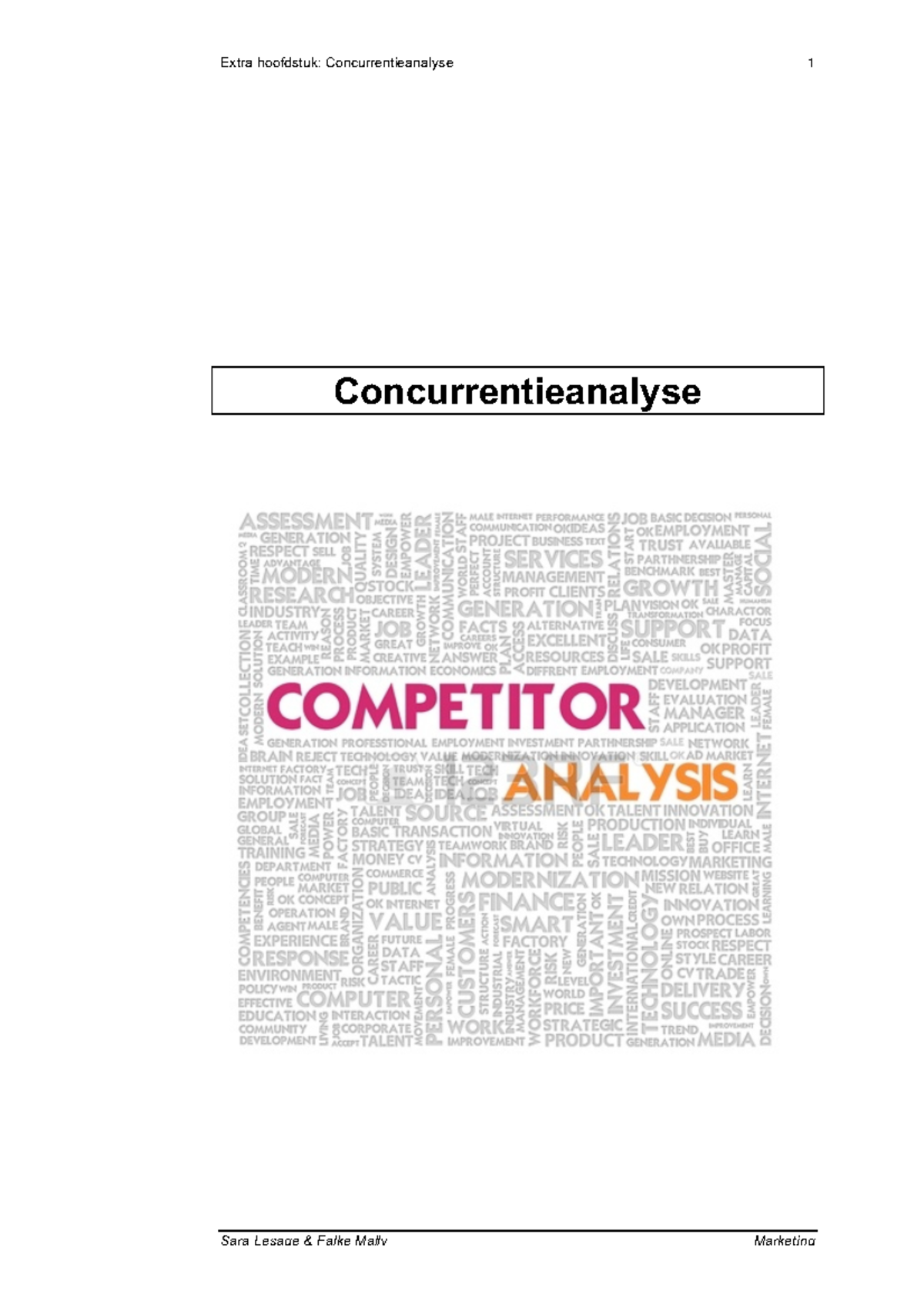 Extra hoofdstuk concurrentieanalyse - Extra hoofdstuk ...