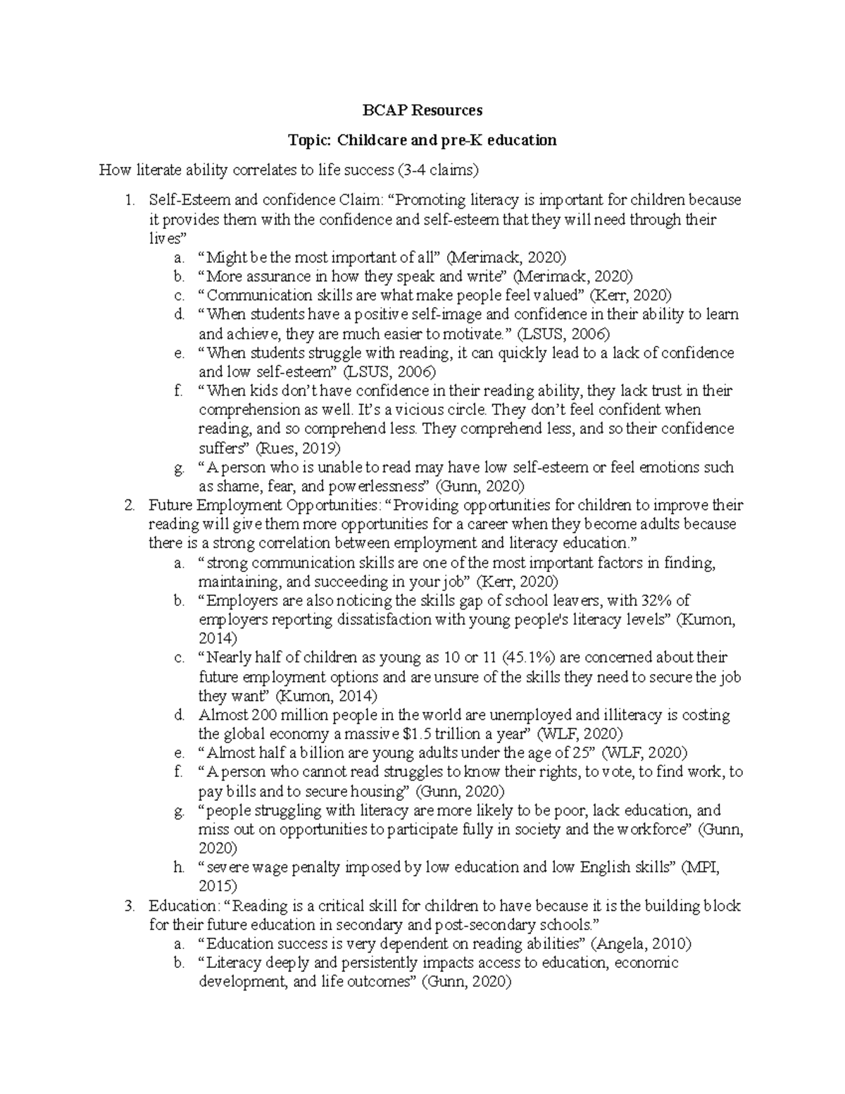 BCAP Report Deck Resources - BCAP Resources Topic: Childcare and pre-K ...