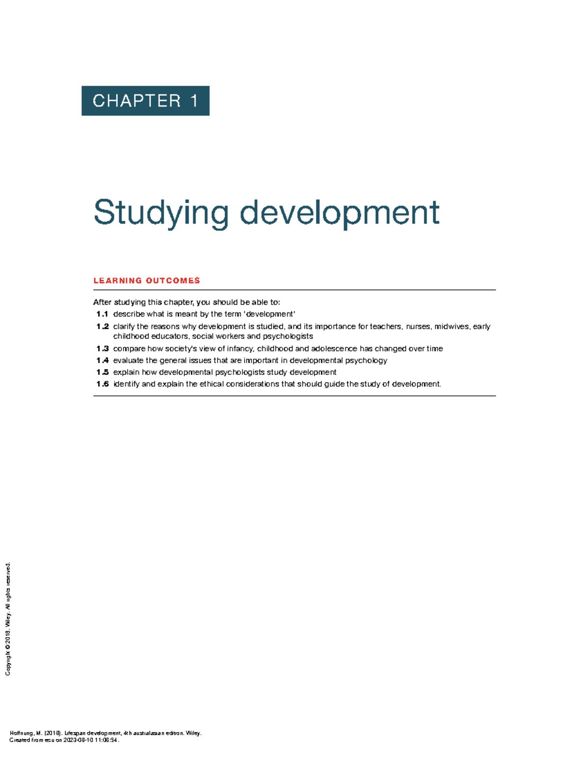 Chapter 1 Studying Development - CHAPTER 1 Studying development ...