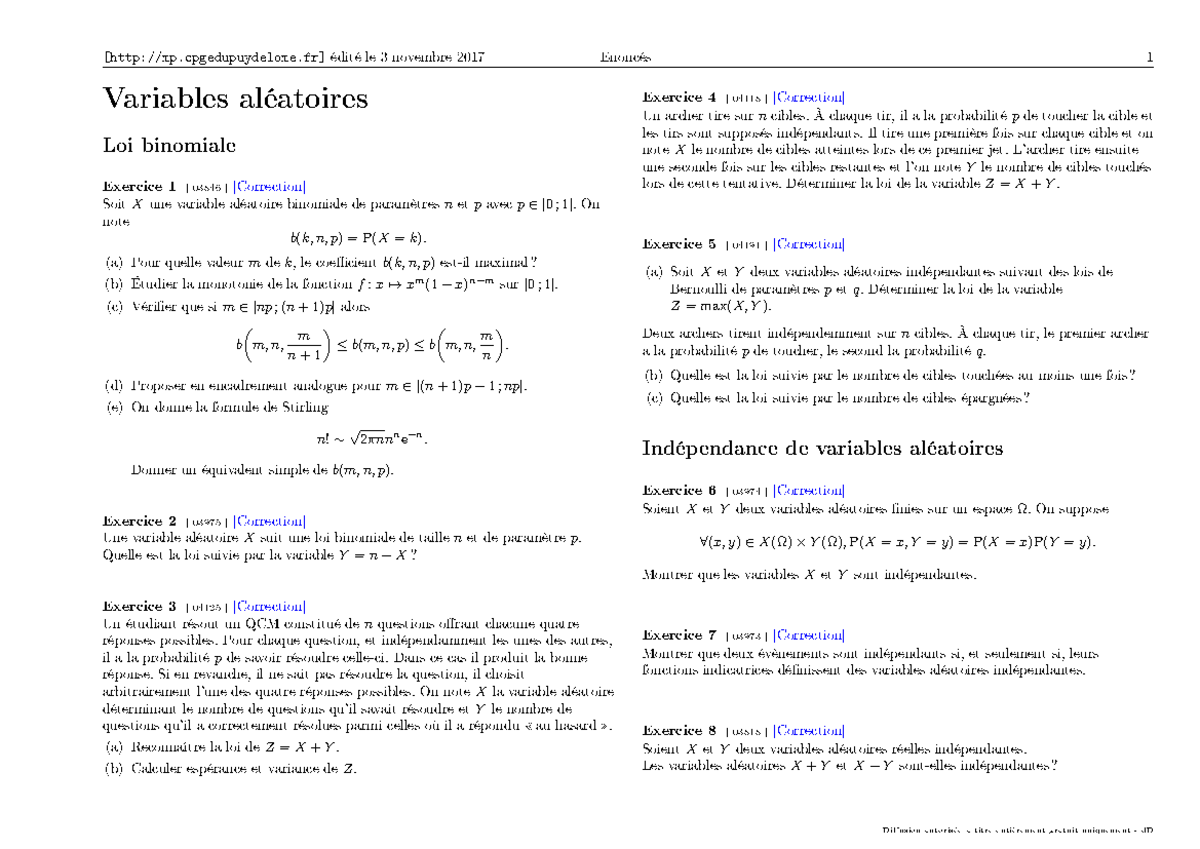 Variables-aléatoires - [mp.cpgedupuydelome] édité le 3 novembre 2017 ...