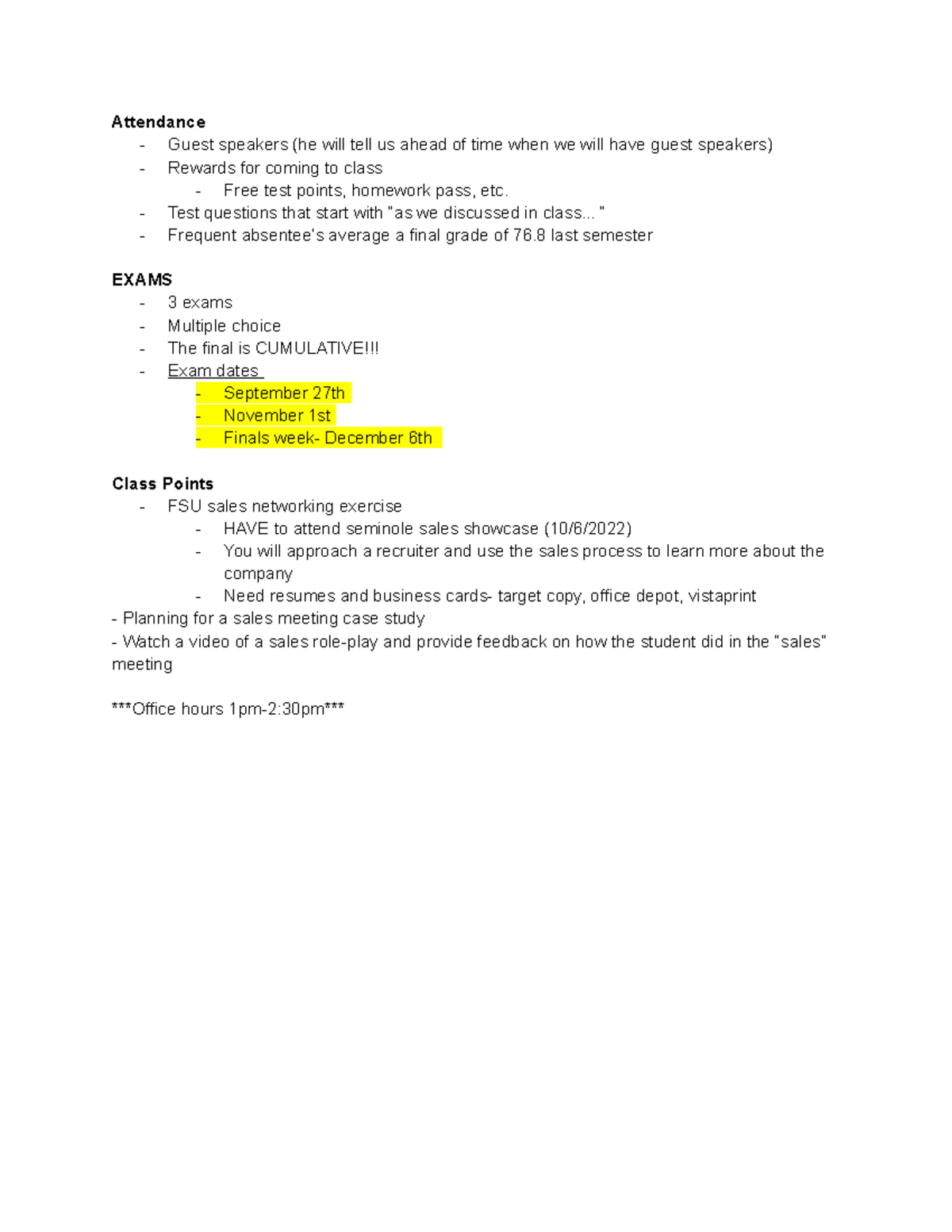 First Day of Class Information - Attendance - Guest speakers (he will ...