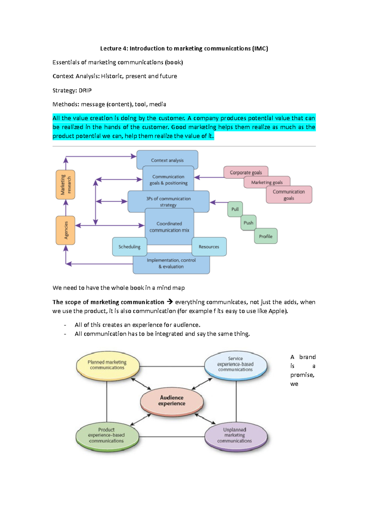 Lecture 4 - Lecture 4: Introduction to marketing communications (IMC ...