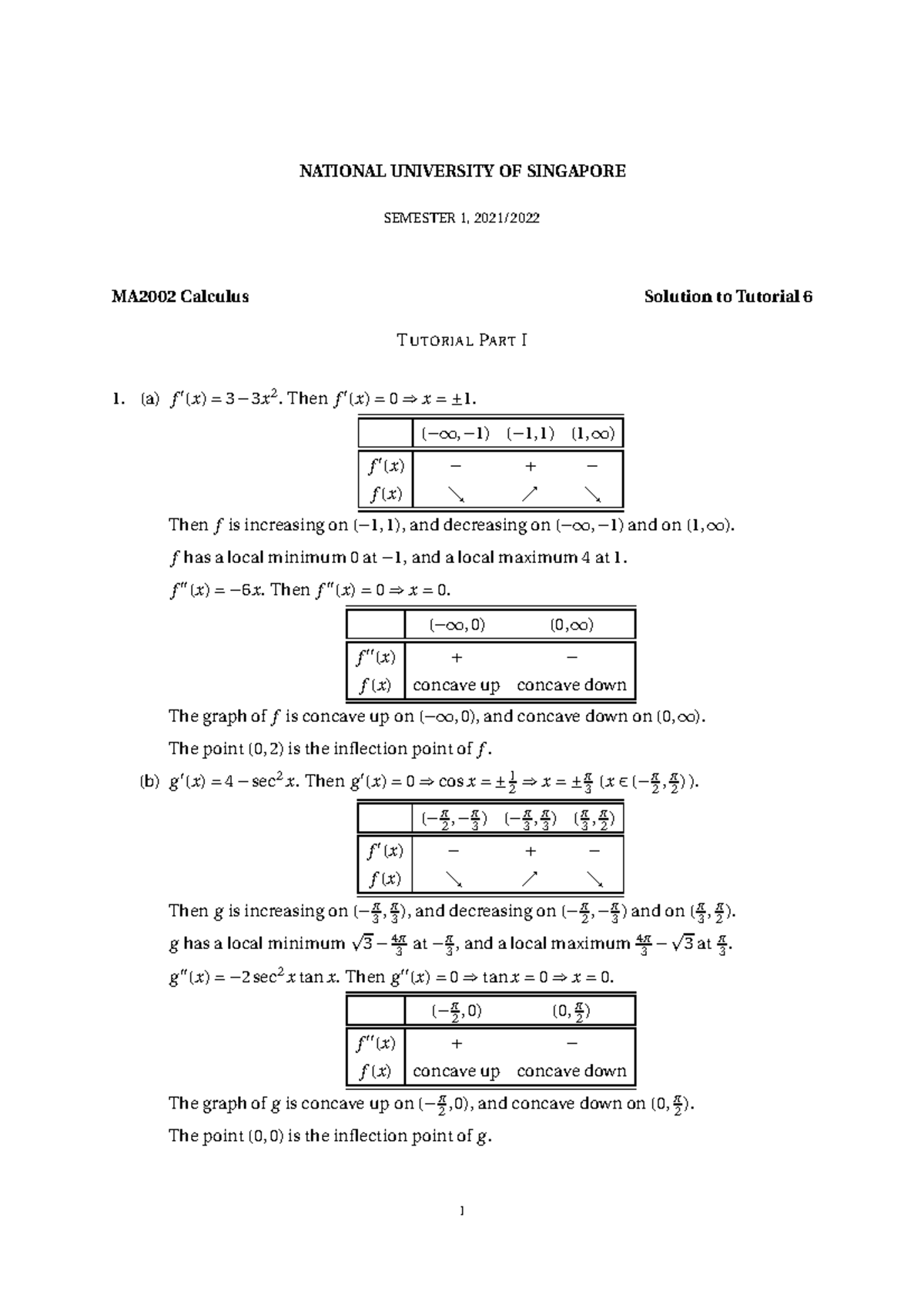 MA2002-Solution 6 - MA2002-Solution 6 - NATIONAL UNIVERSITY OF SINGAPORE SEMESTER 1, 2021 ...