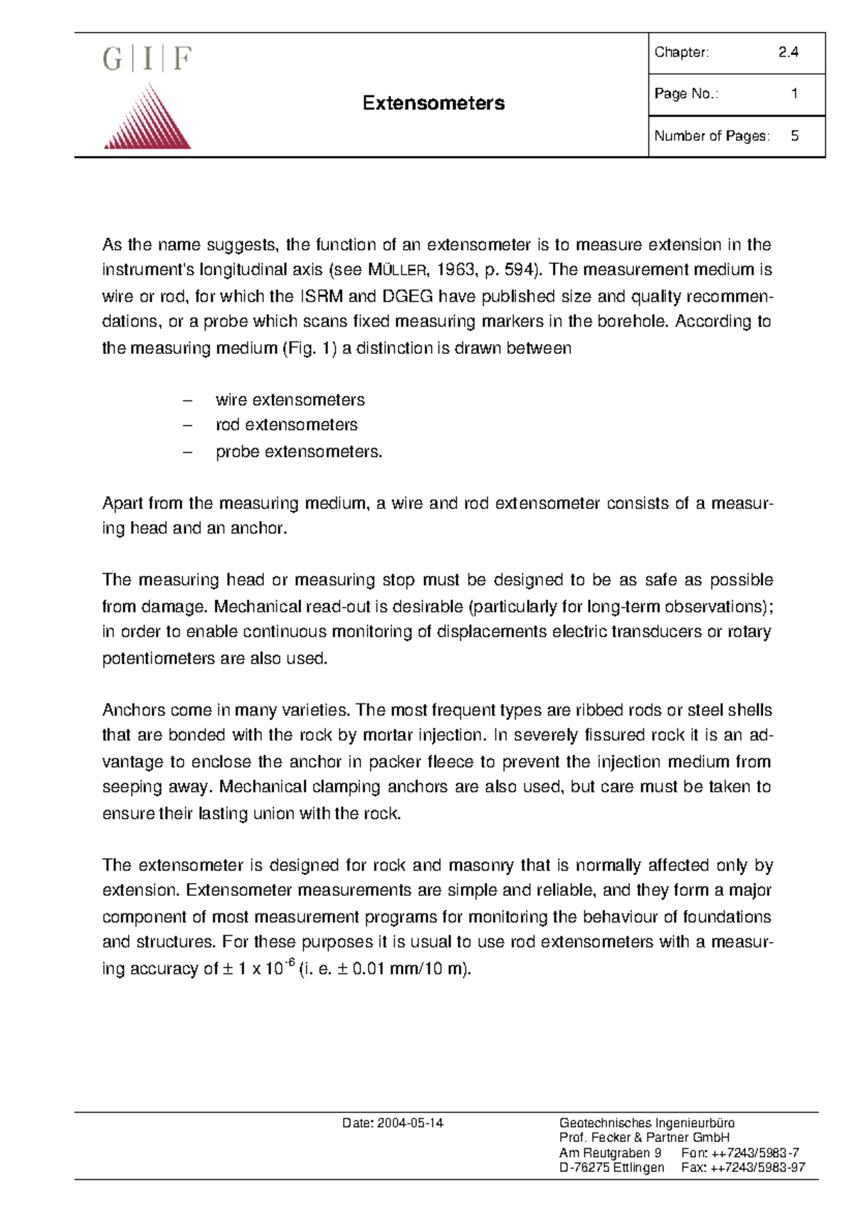 Extensometer - Lecture notes 6 - Chapter: 2. Extensometers Page No.: 1 ...
