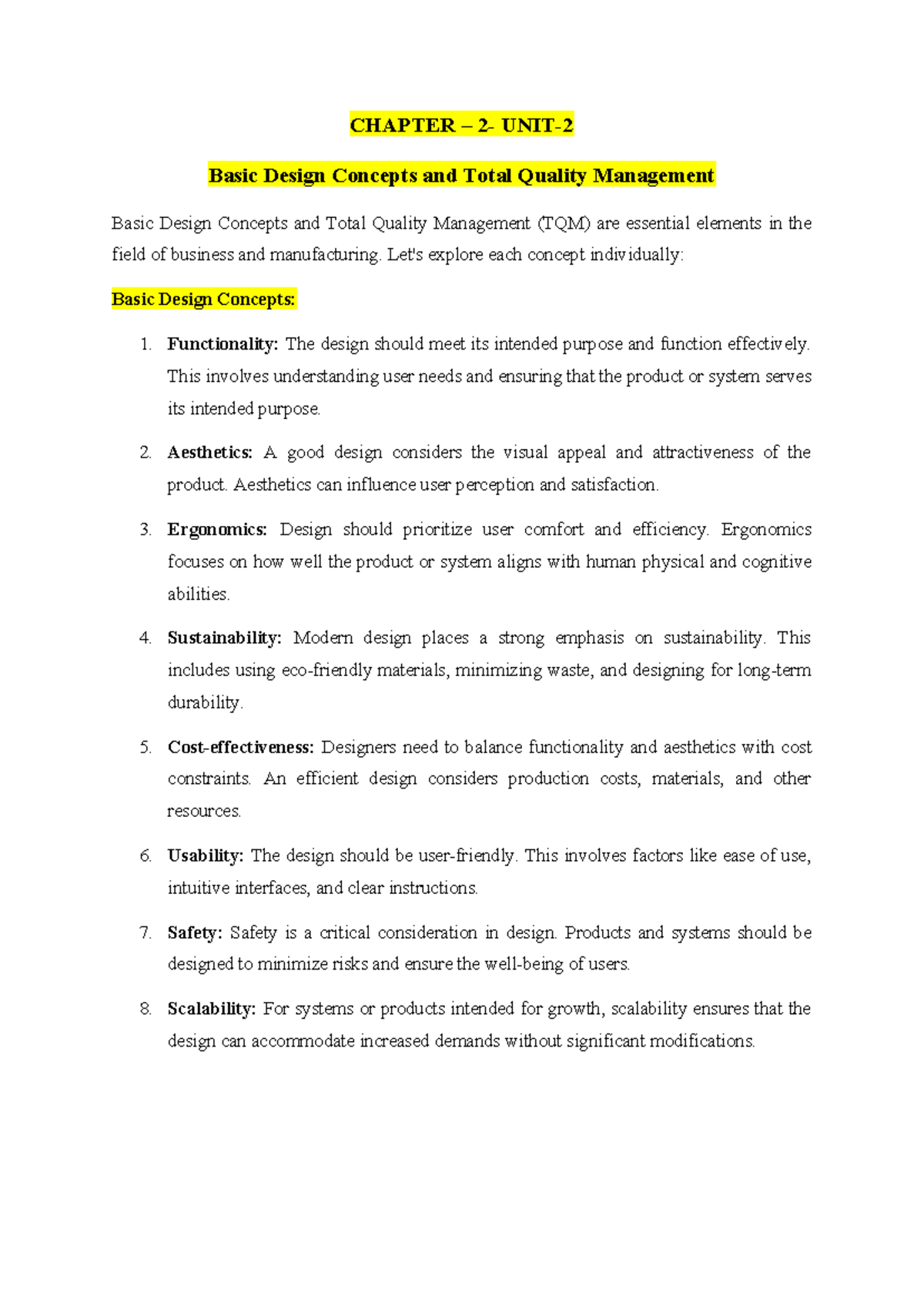 Unit-2-Basic Design Concepts and Total Quality Management - CHAPTER – 2 ...