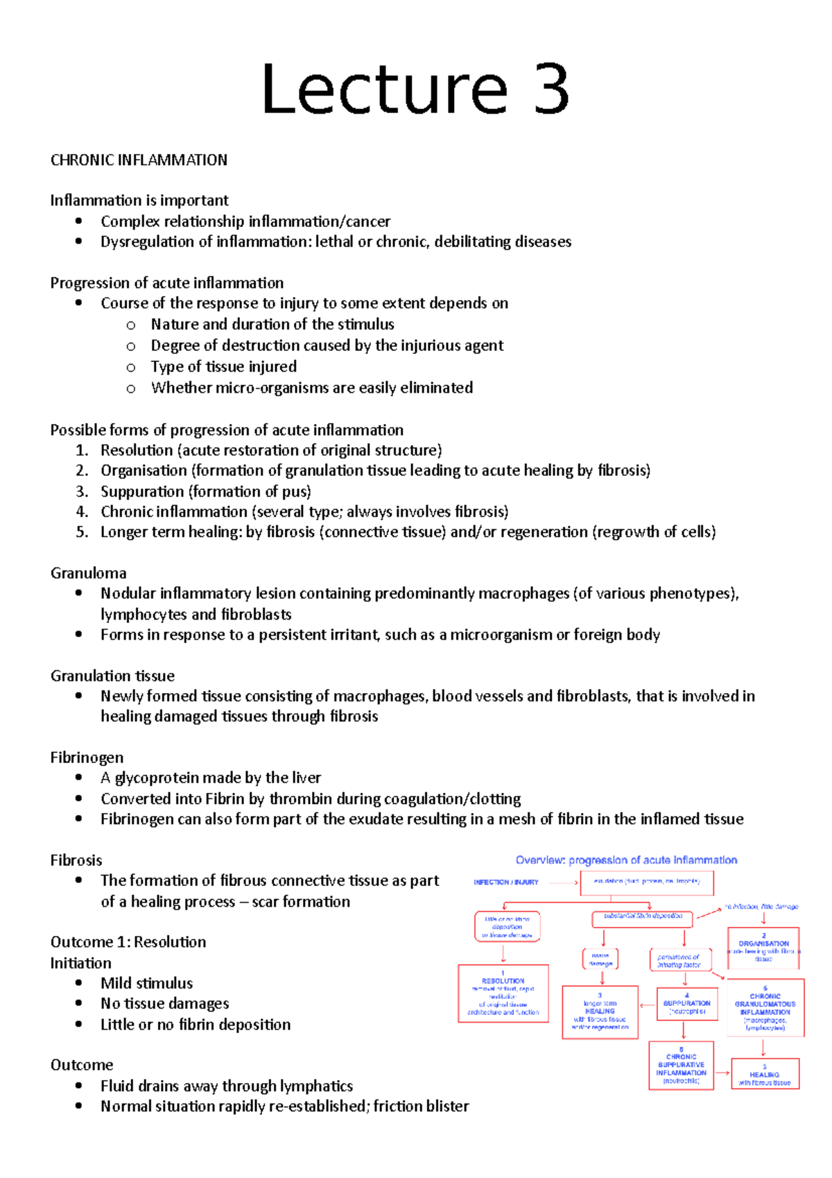 Lecture 3 Pathogenesis of Human Disease 1 CPAT3201 - Lecture 3 CHRONIC ...