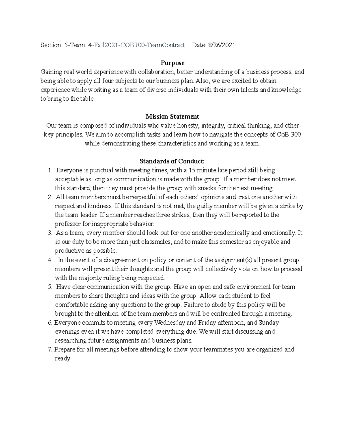 Section 5, Team 4 COB300-2 - Section: 5-Team: 4-Fall2021-COB300 ...