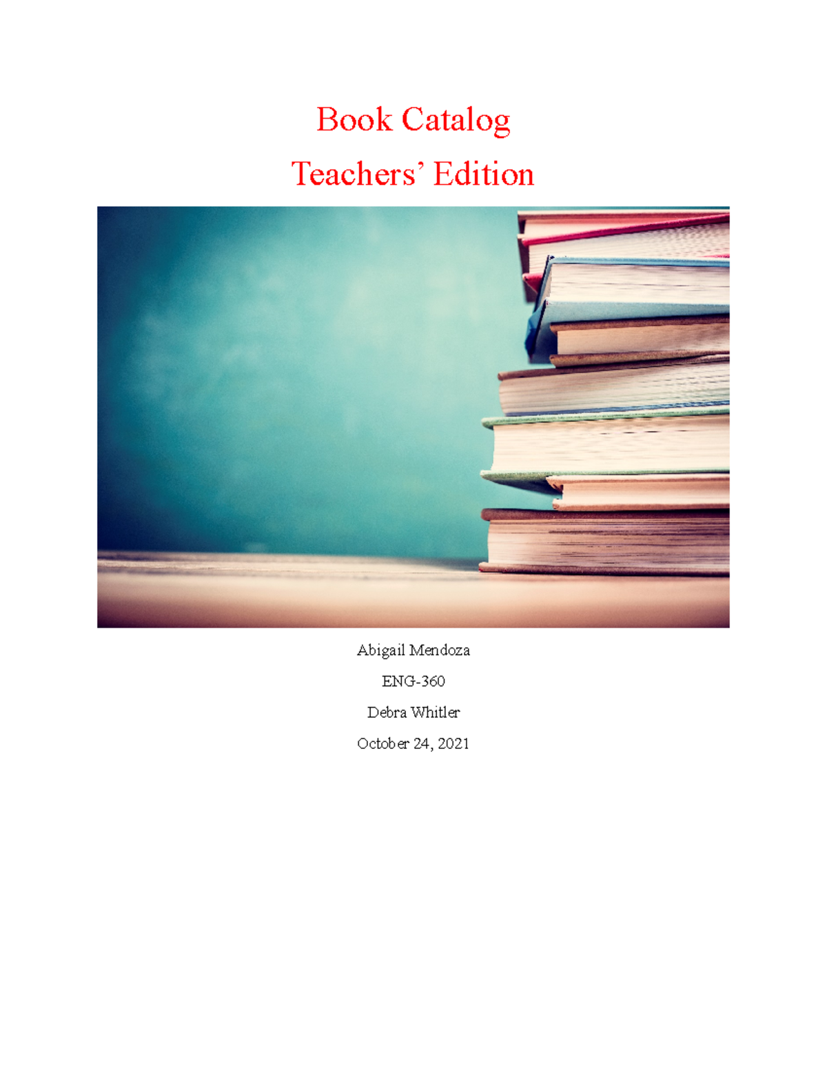 Book Catalog for writters - Book Catalog Teachers’ Edition Abigail ...