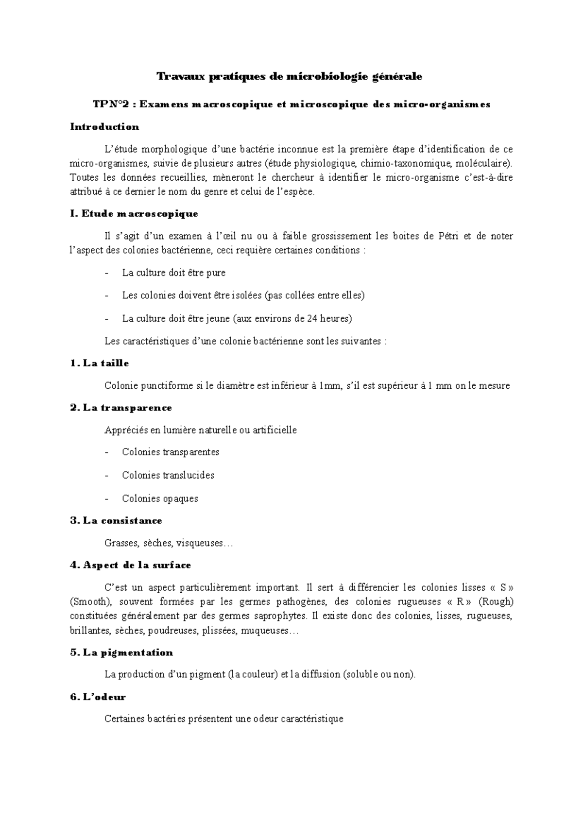 TP 02 Coloration de GRAM Microbiologie générale Sardati N - Travaux pratiques de microbiologie ...