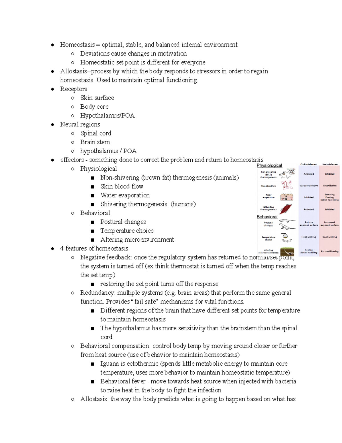 Homeostasis - Dr Fadok - Homeostasis = optimal, stable, and balanced ...