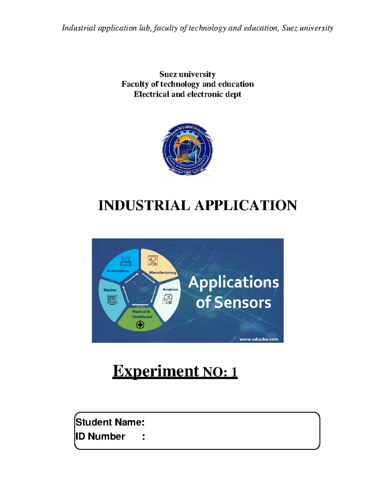 Lab 1 - IND Application - Industrial application lab, faculty of ...