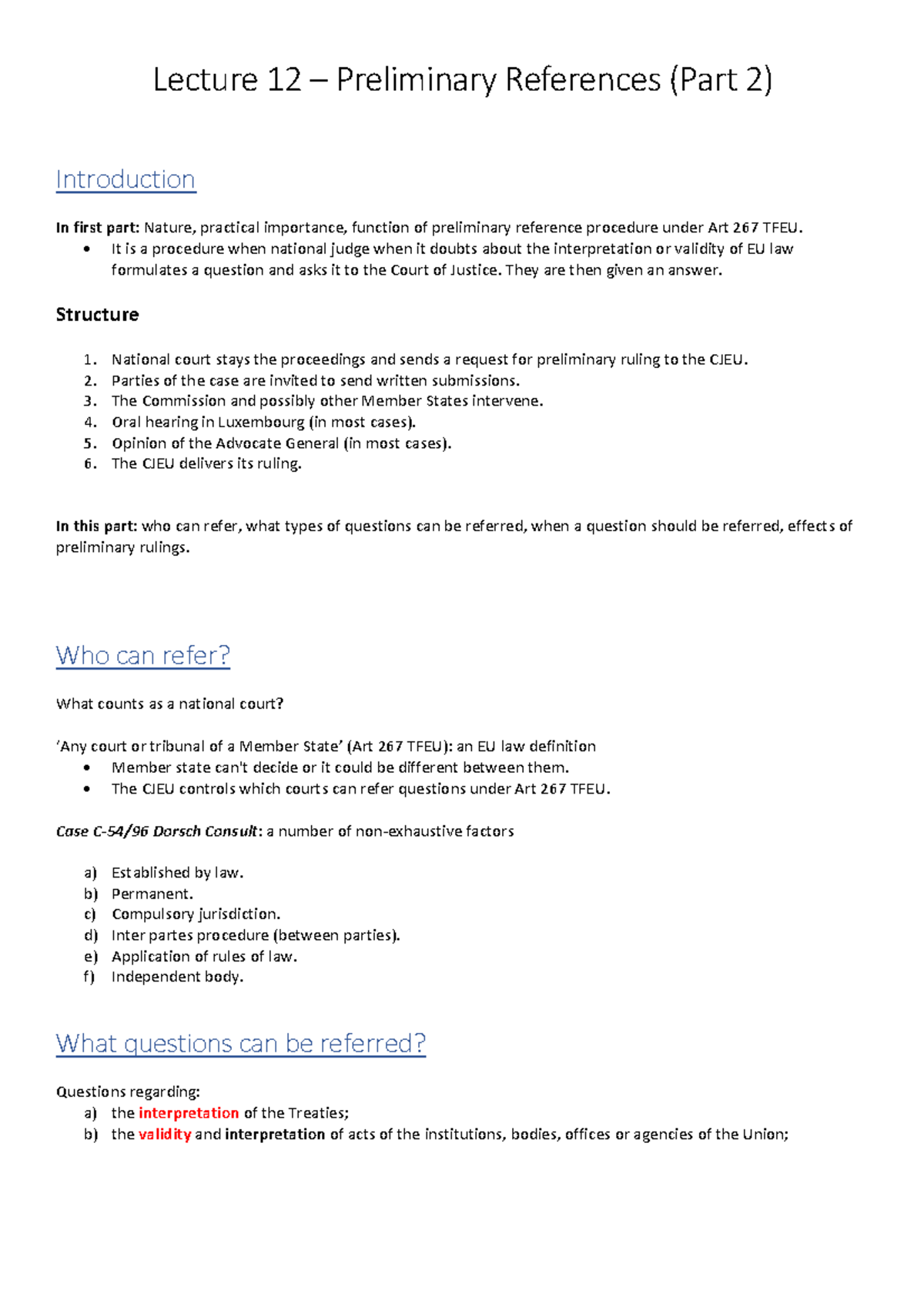 Preliminary References (Part 2) lecture 12 notes - Lecture 12 ...