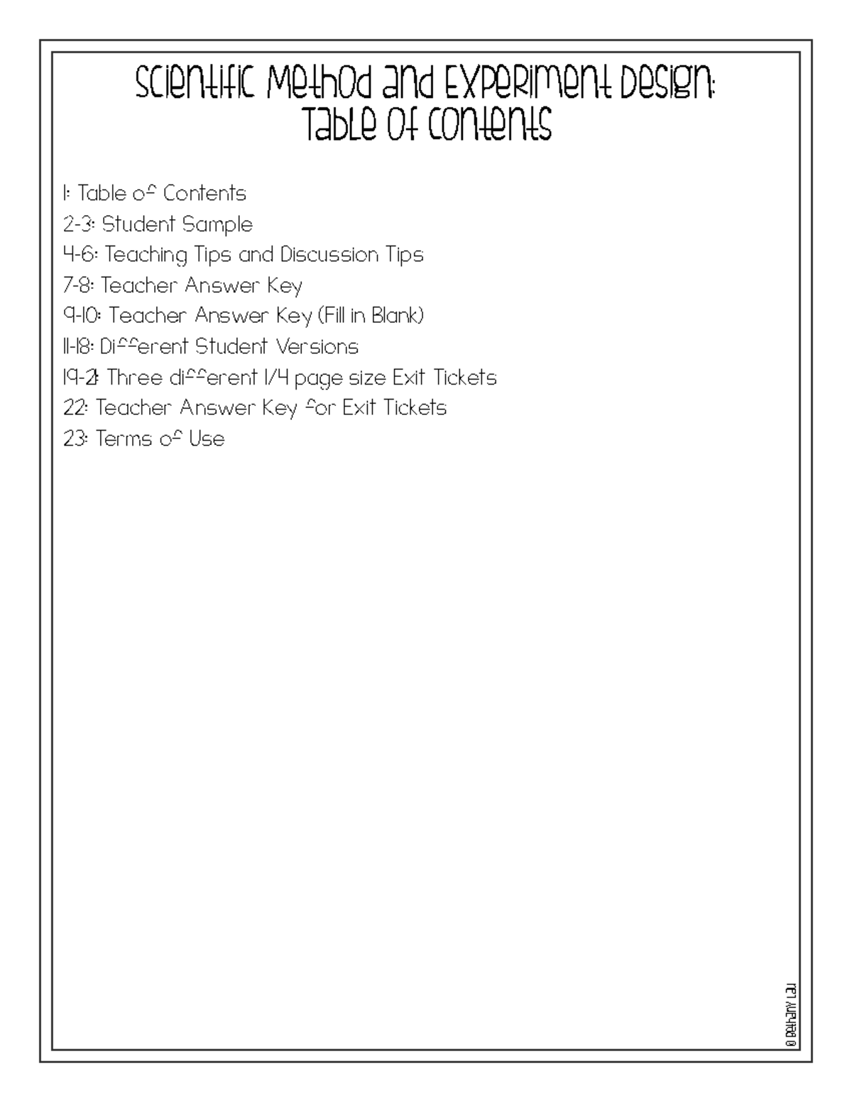 6 Scientific Method DD - Scientific Method and Experiment Design: Table ...