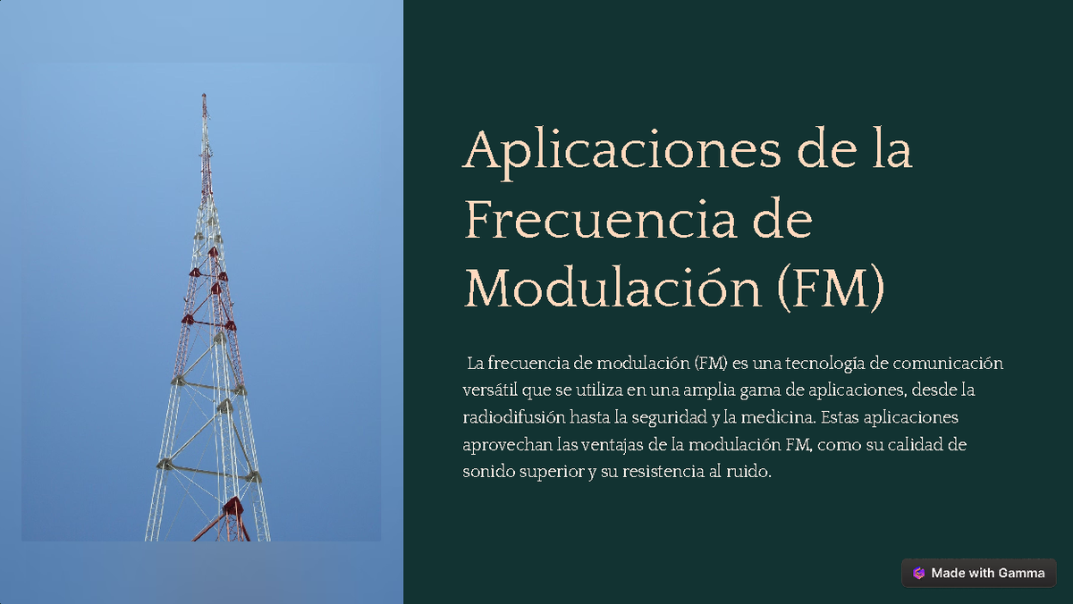 Aplicaciones de la Frecuencia de Modulacion FM - Aplicaciones de la ...