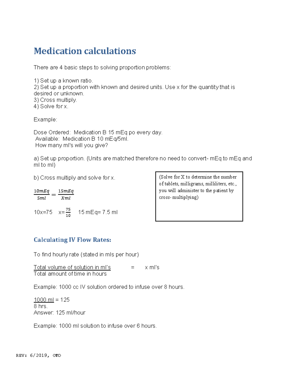 Dosage calculations - Medication calculations There are 4 basic steps ...