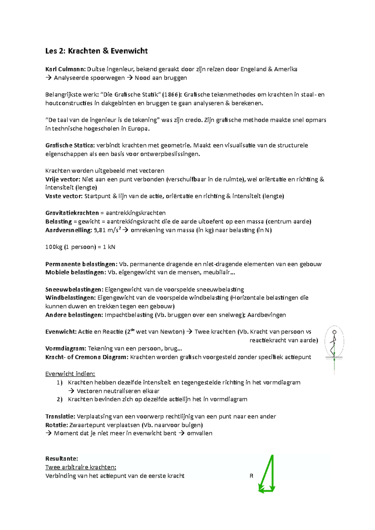 Les 2 - Les 2 Statica - Les 2: Krachten & Evenwicht Karl Culmann ...