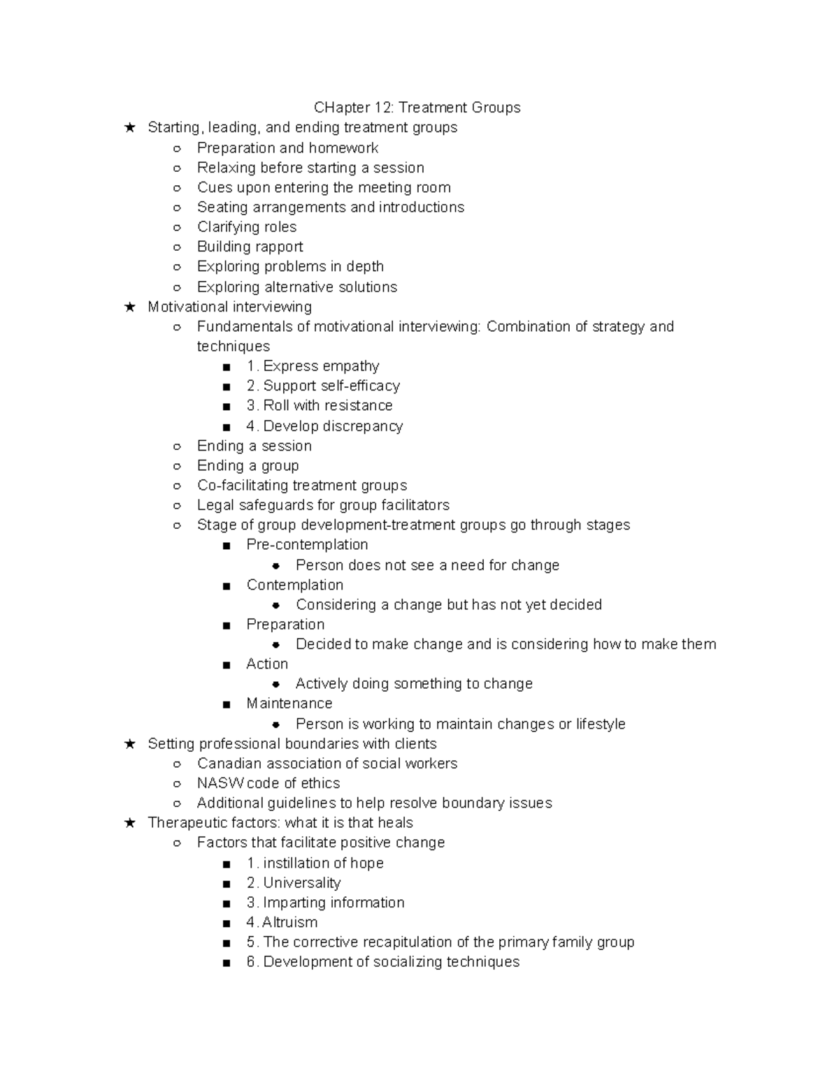 CHapter 12 Treatment Groups - CHapter 12: Treatment Groups ★ Starting ...