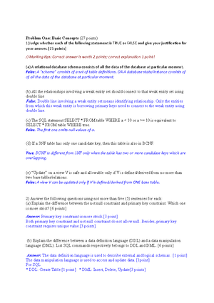 CS3402 - Tutorial 03 Solution - CS3402 Tutorial 3: Suppose each of the following Update ...